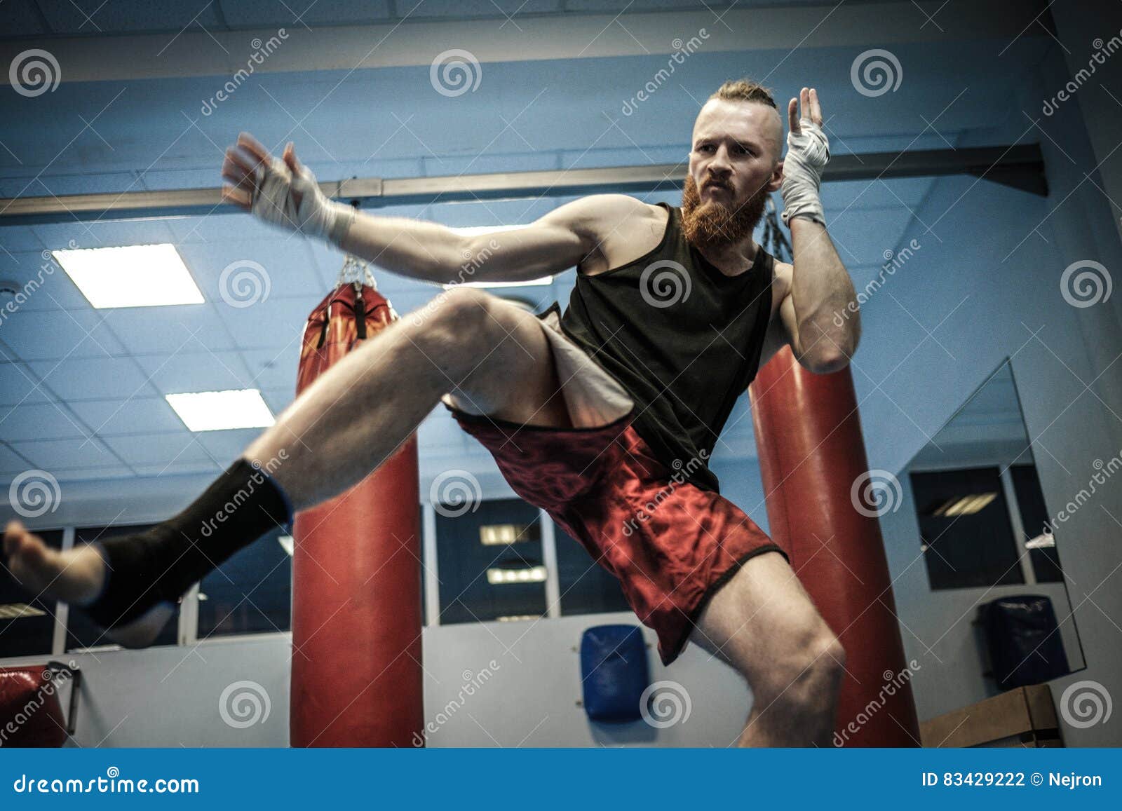 Fighter Shadowboxing at Gym Stock Photo - Image of motivation ...