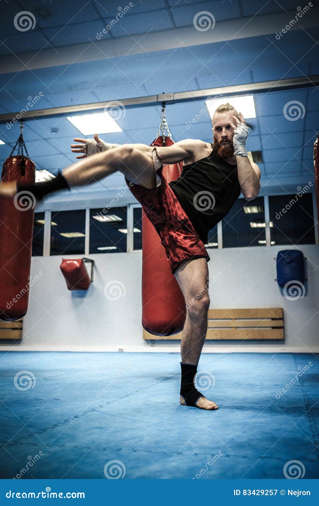 Fighter Shadowboxing at Gym Stock Image - Image of healthy, fighter ...