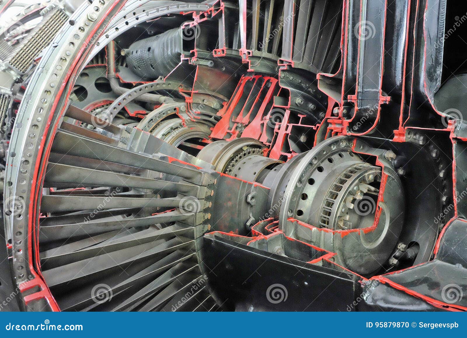 Fighter turbojet engine stock photo. Image of blades - 95879870
