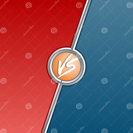 Fighter Versus Screen with Red and Blue Sides. Metal Divider Stock ...