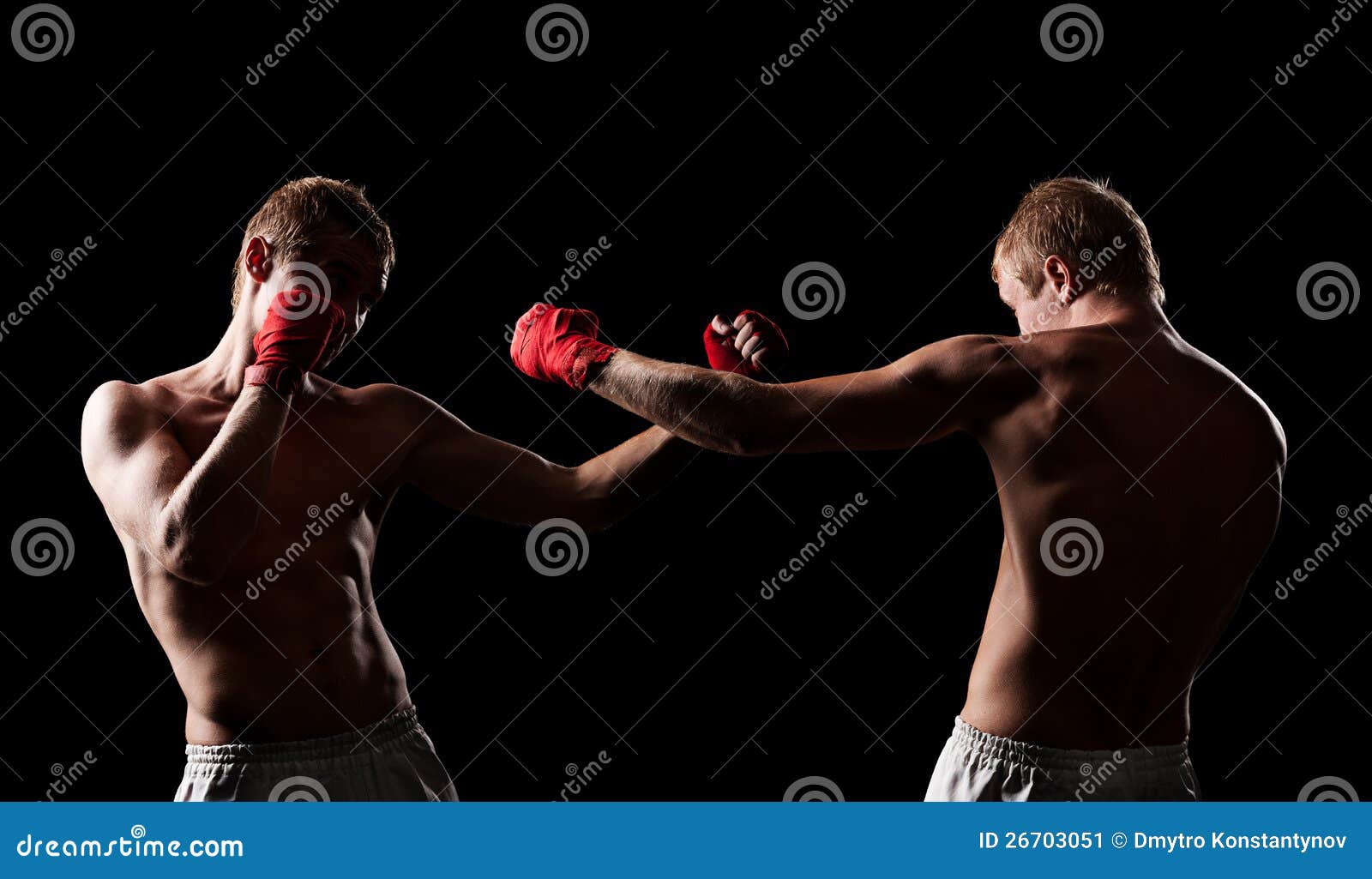 Fighters Boxing in the Dark Stock Image - Image of male, boxer: 26703051