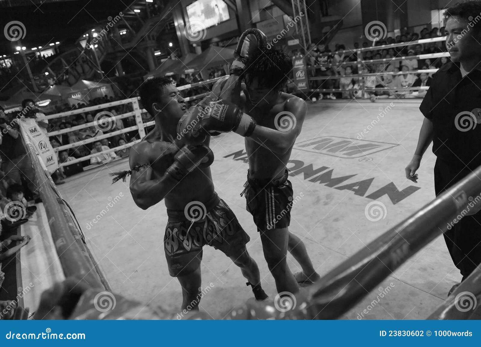 MMA Boxers Fighters Fight In Fights Without Rules In The Ring Editorial ...