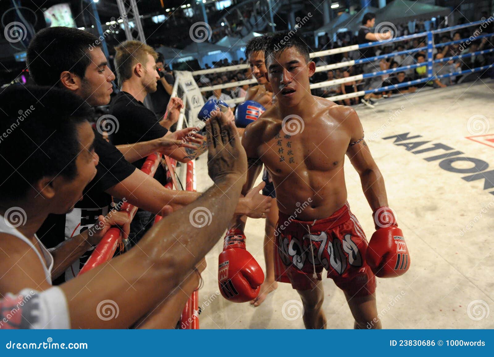 Fighters Compete in a Thai Boxing Match Editorial Photo - Image of asia ...