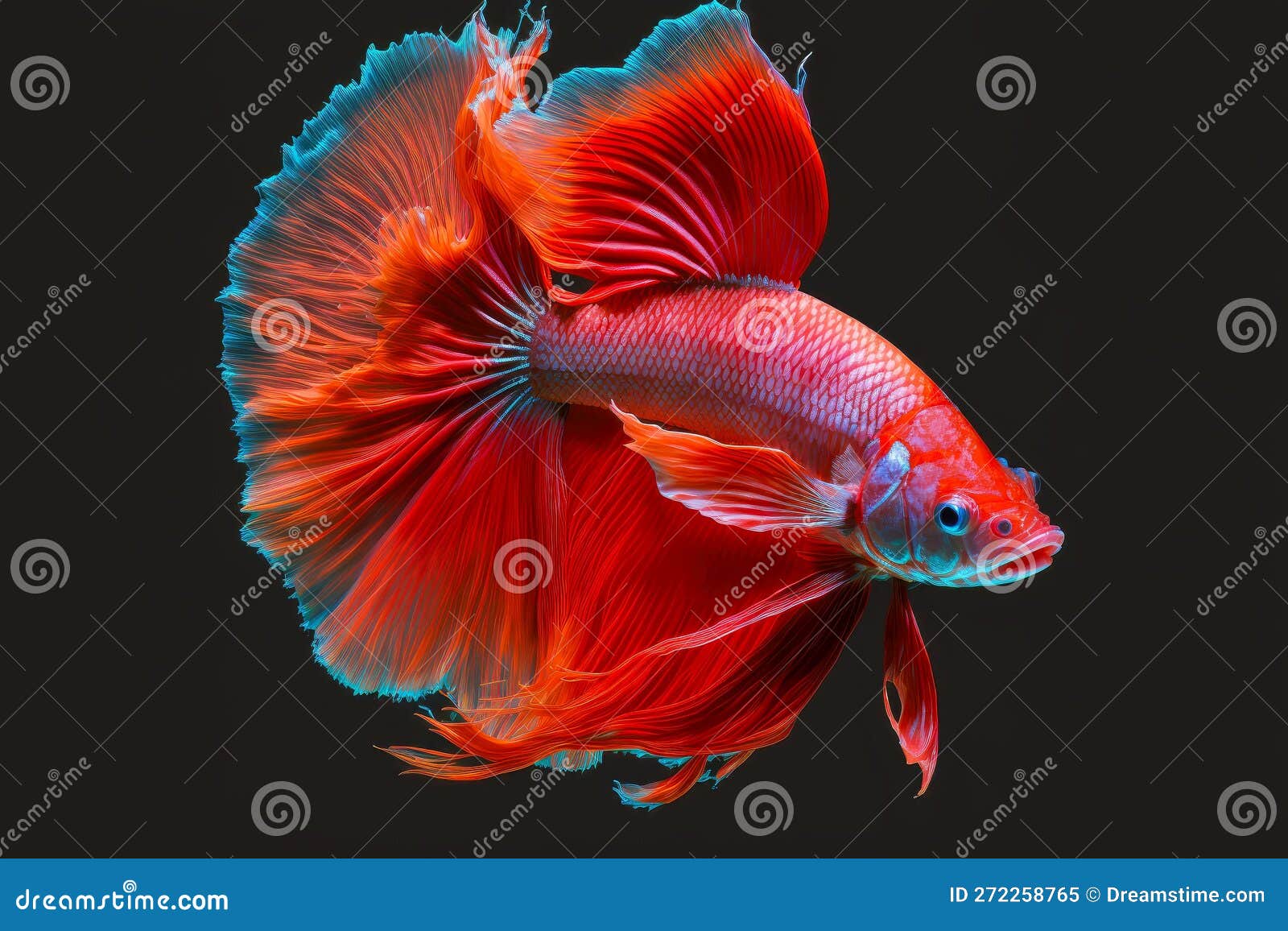 Fighting Aggressive Betta Fish Bright Red Color Stock Image - Image of ...
