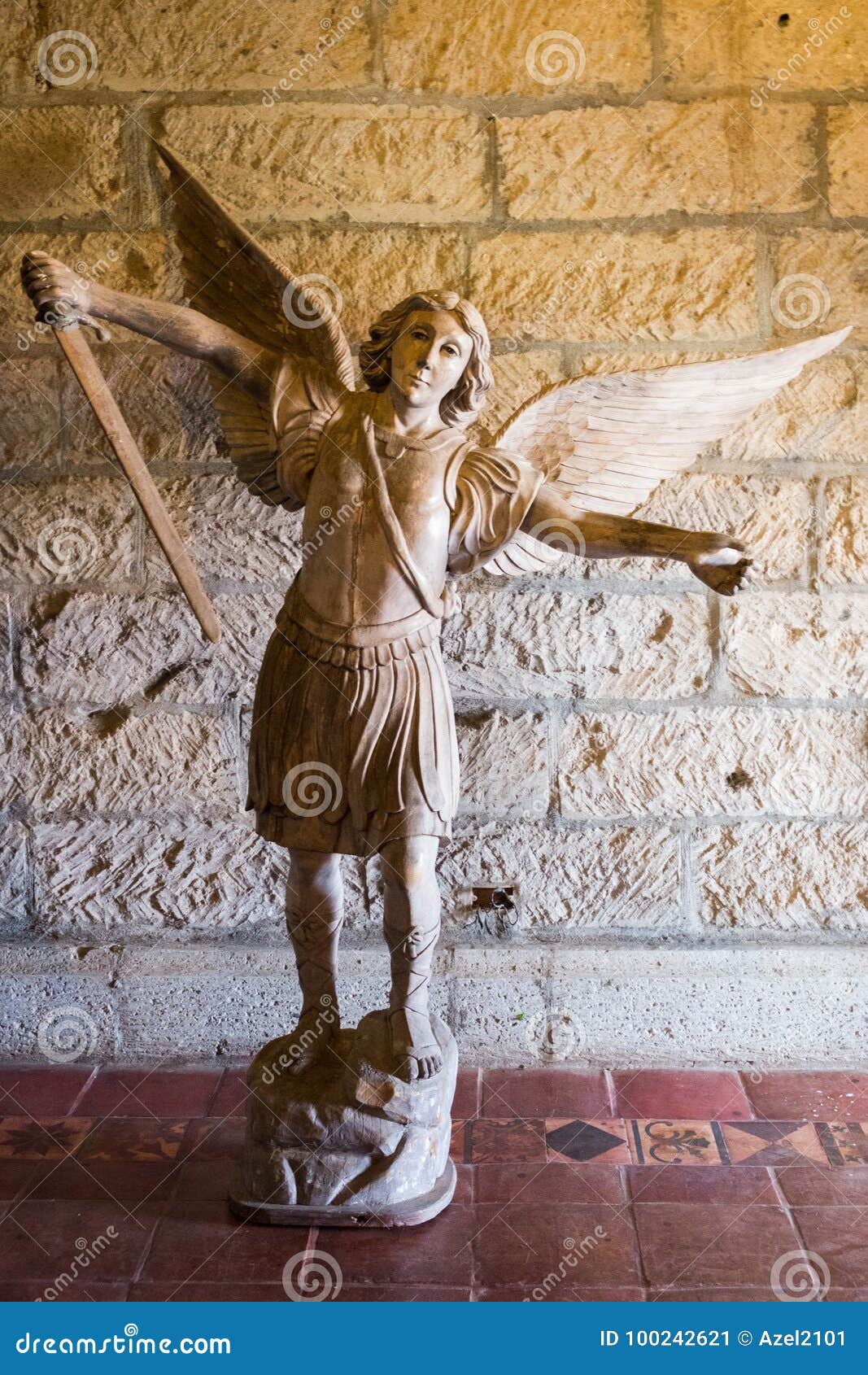 Fighting angel stock image. Image of christianity, city - 100242621