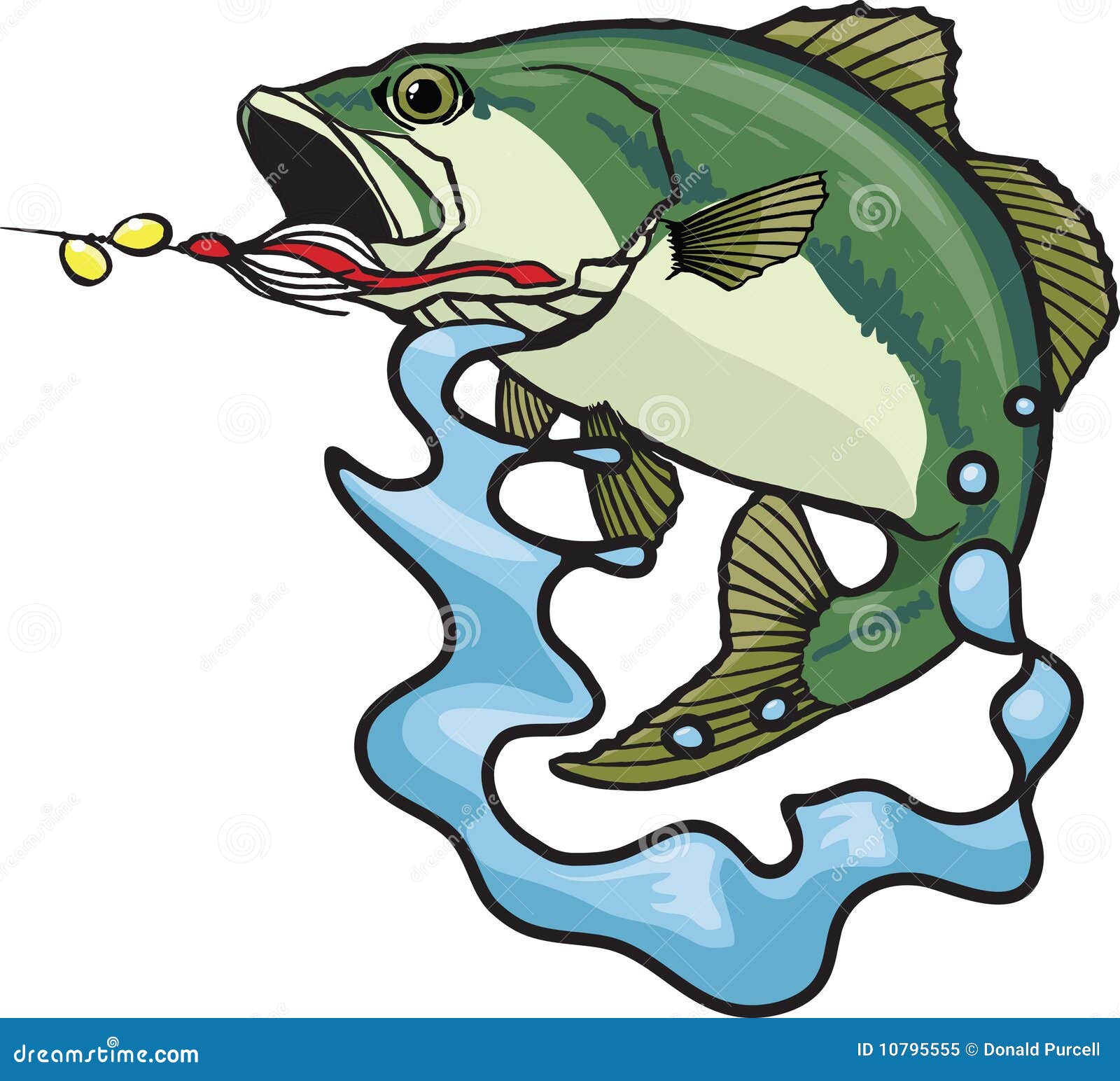 Fighting Bass stock vector. Illustration of bass, vector - 10795555