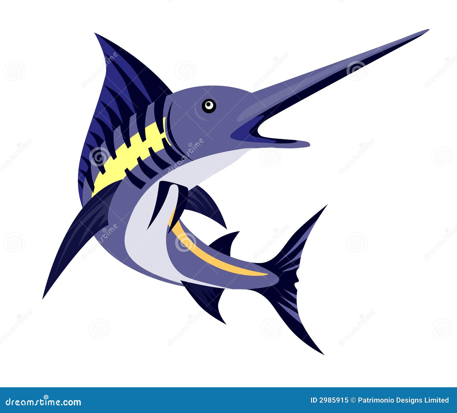 Fighting blue marlin stock vector. Illustration of game - 2985915