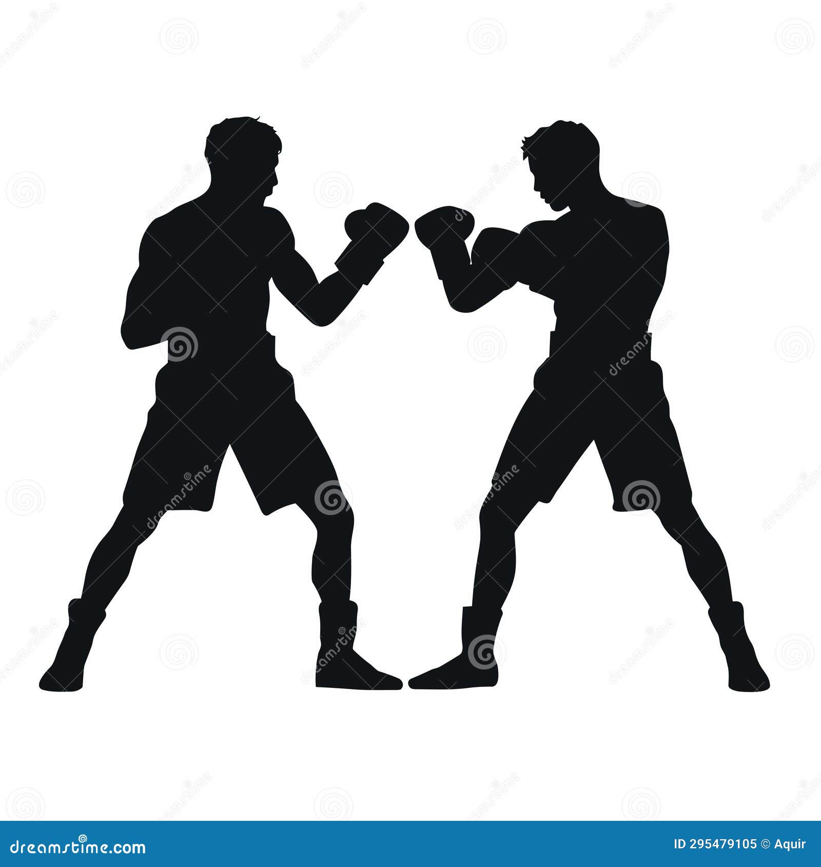 Fighting Boxers Black Icon On White Background. Fighting Boxers ...