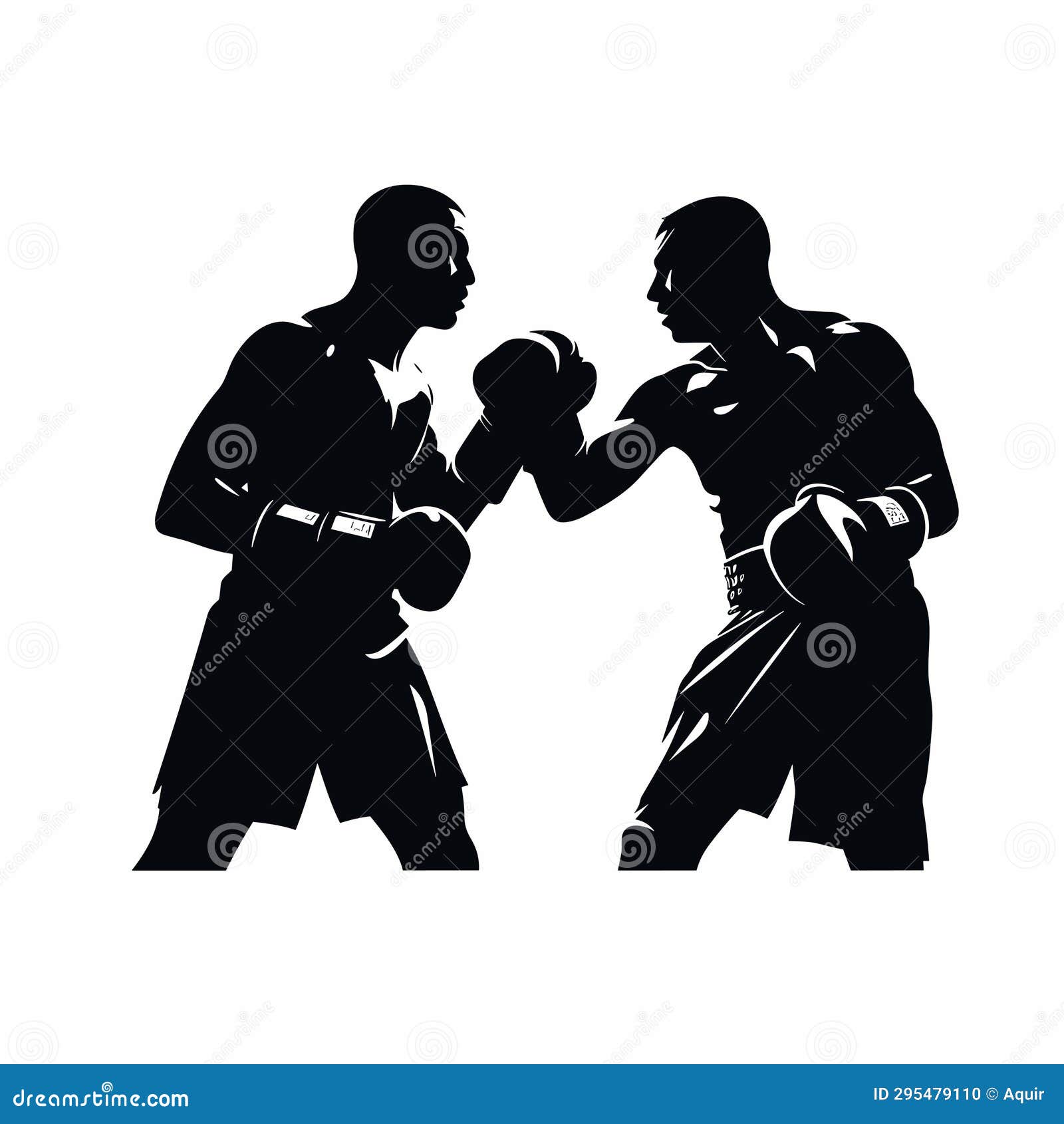 Fighting Boxers Black Icon On White Background. Fighting Boxers ...