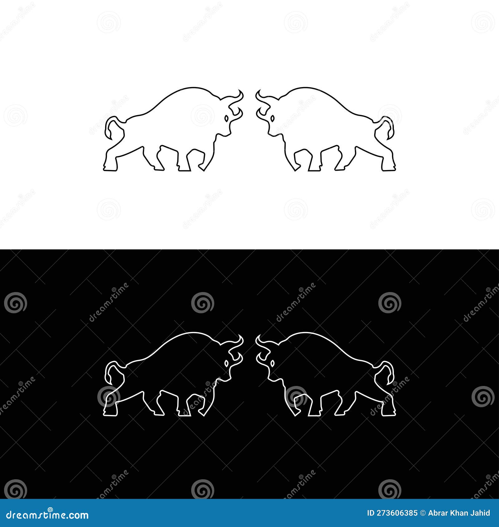 Fighting Bull Animal Vector Logo Stock Vector - Illustration of force ...