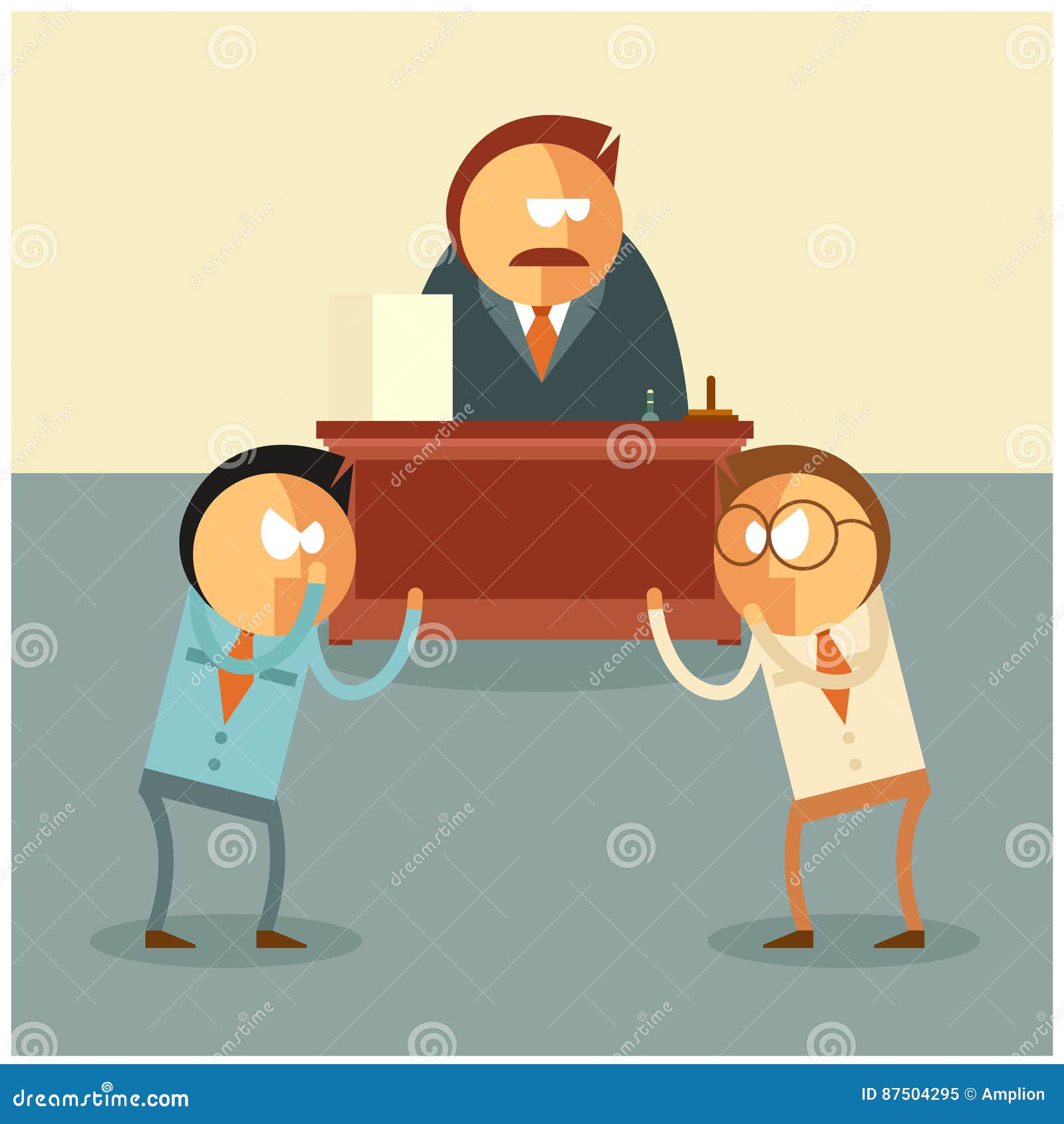 Fighting of Businessmen for Their Boss Stock Vector - Illustration of ...