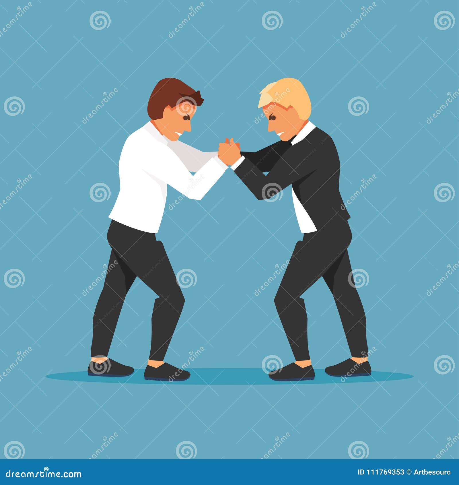 Fighting Businessmen Vector Stock Vector - Illustration of competitor ...
