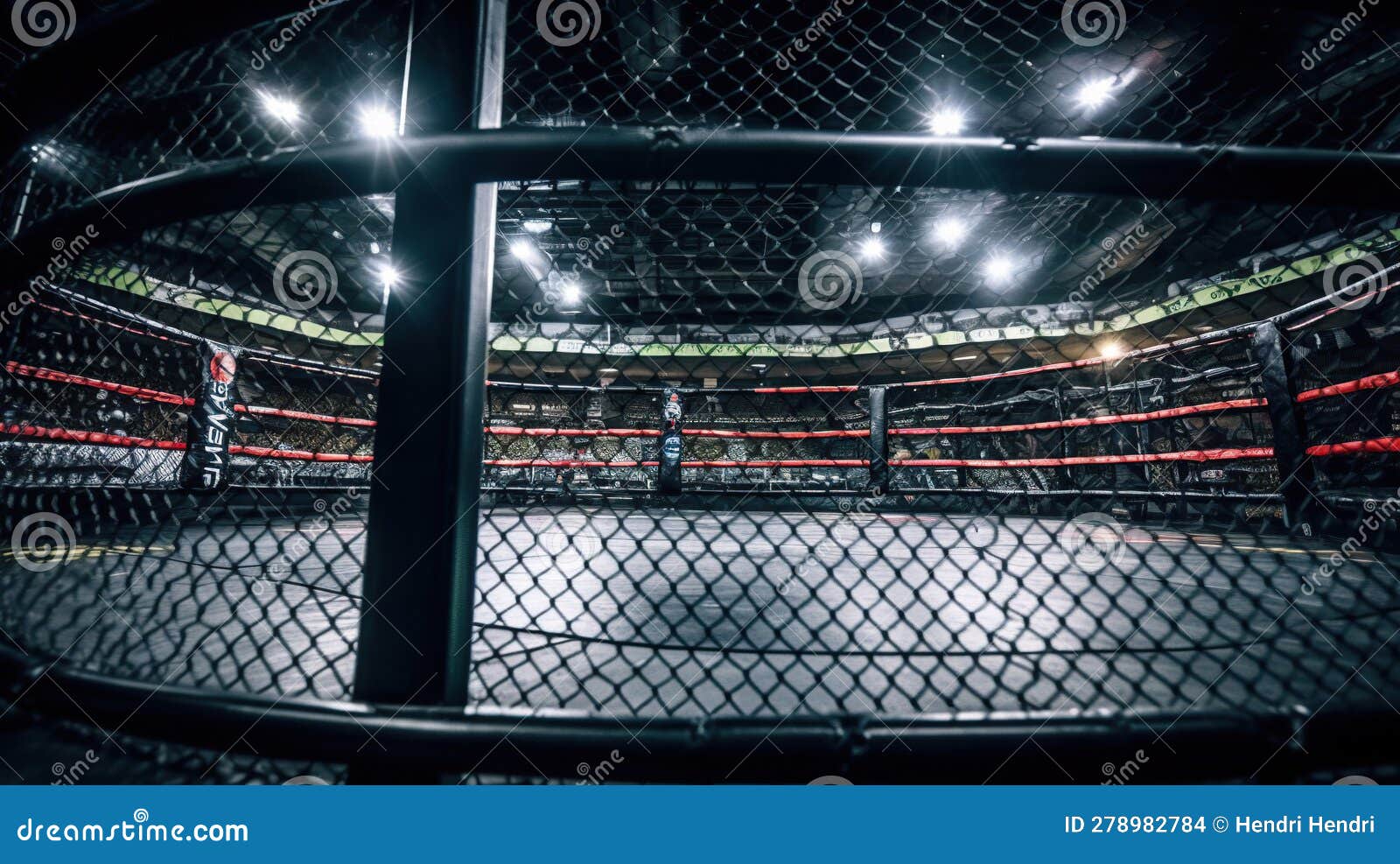 In the Fighting Cage. Interior View of Sport Arena Stock Illustration ...