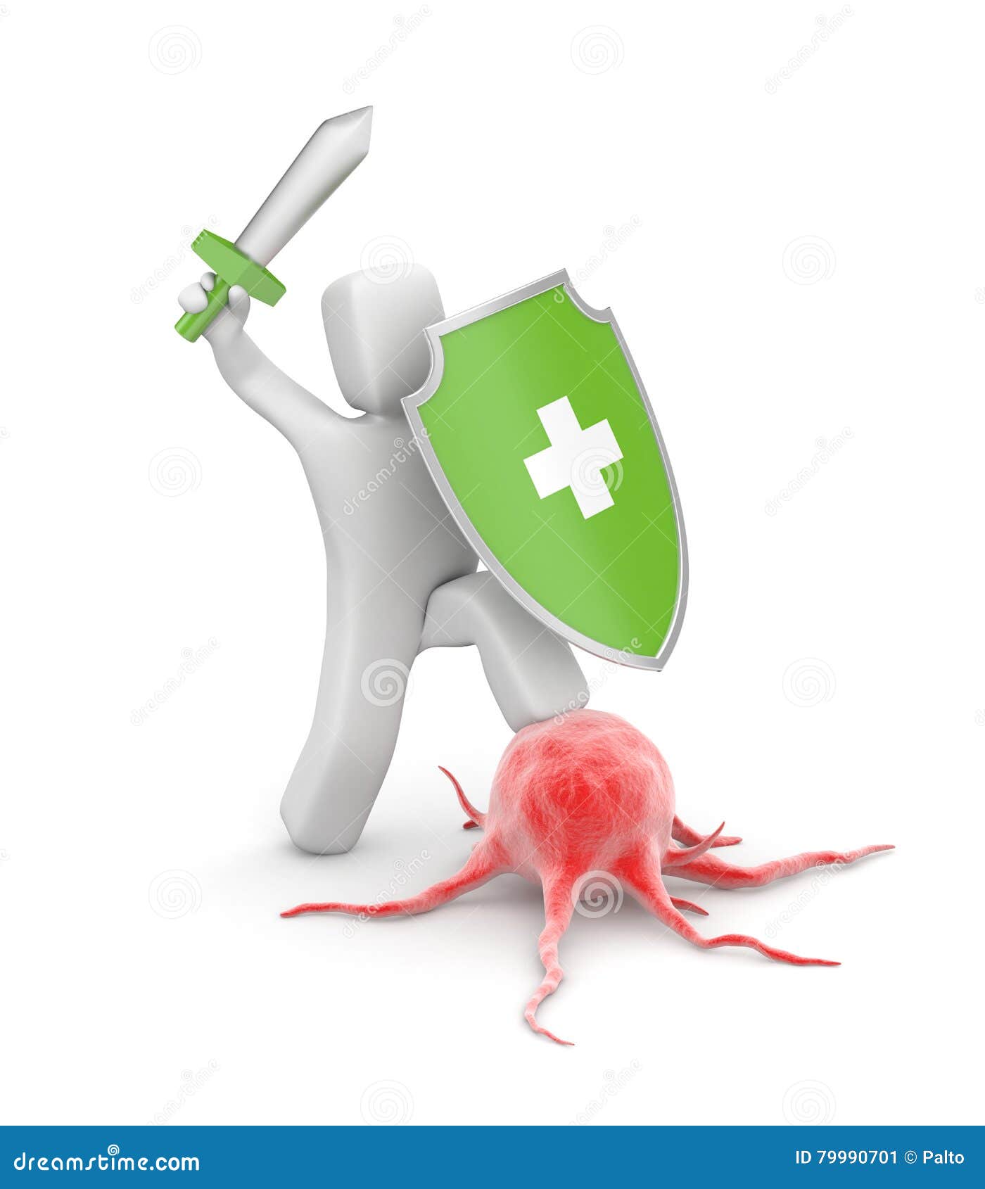 Fighting with cancer stock illustration. Illustration of destroy - 79990701