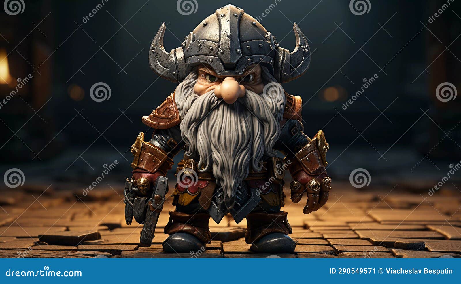 Fighting Character Dwarf in Armor Stock Illustration - Illustration of ...