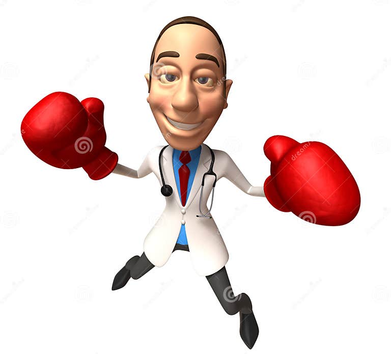 Fighting doctor stock illustration. Illustration of illness - 5027583