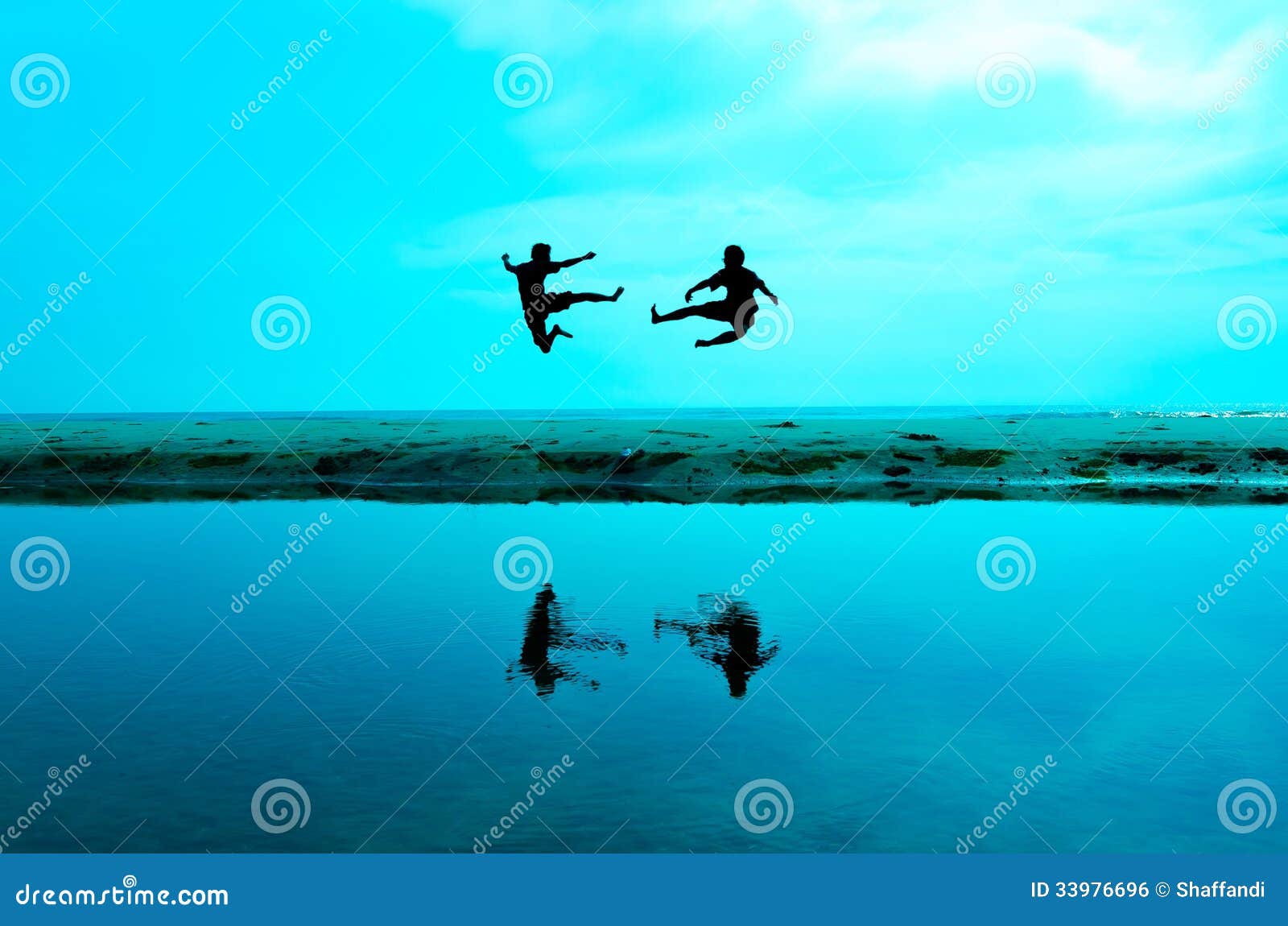 Fighting an Enemy Near the Beach when the Sun Rising Up Stock Photo ...