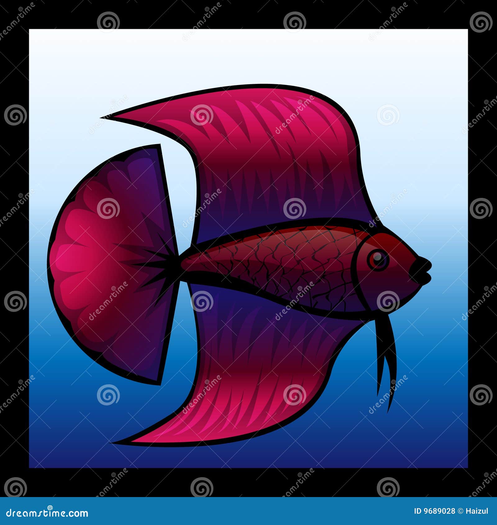 Fighting Fish Vector Illustration On White Background. | CartoonDealer ...