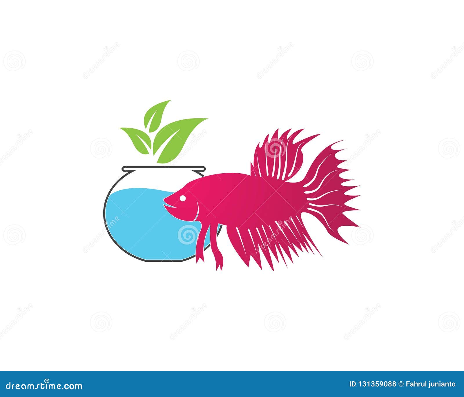 Fighting Fish in Aquarium Logo Vector Illustration Stock Vector ...