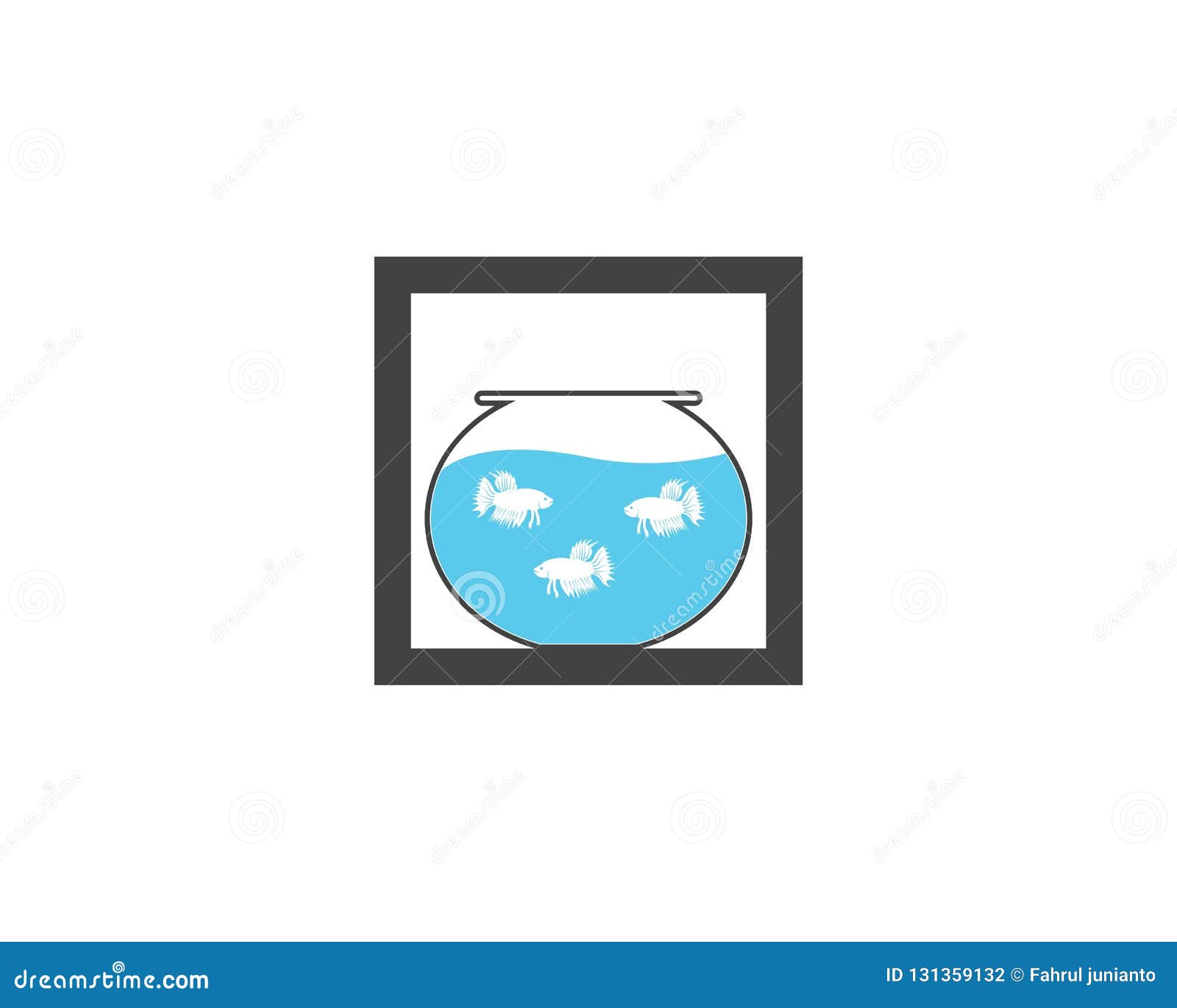 Fighting Fish in Aquarium Logo Vector Illustration Stock Vector ...