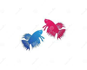 Fighting Fish Icon Logo Vector Illustration Stock Vector - Illustration ...