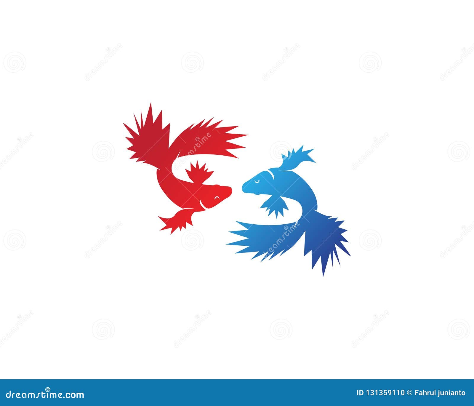 Fighting Fish Icon Logo Vector Illustration Stock Vector - Illustration ...