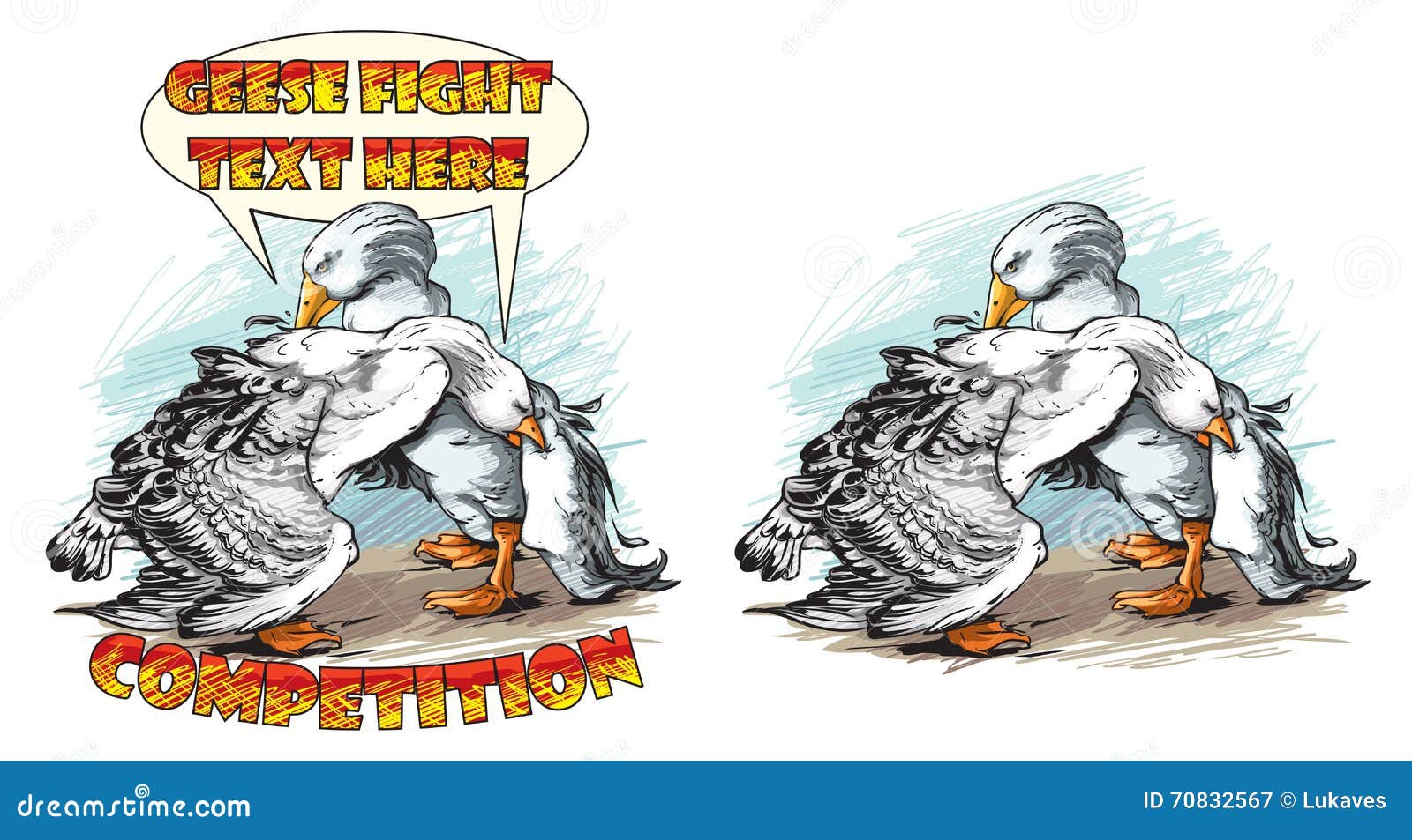 Fighting geese stock vector. Illustration of fighting - 70832567