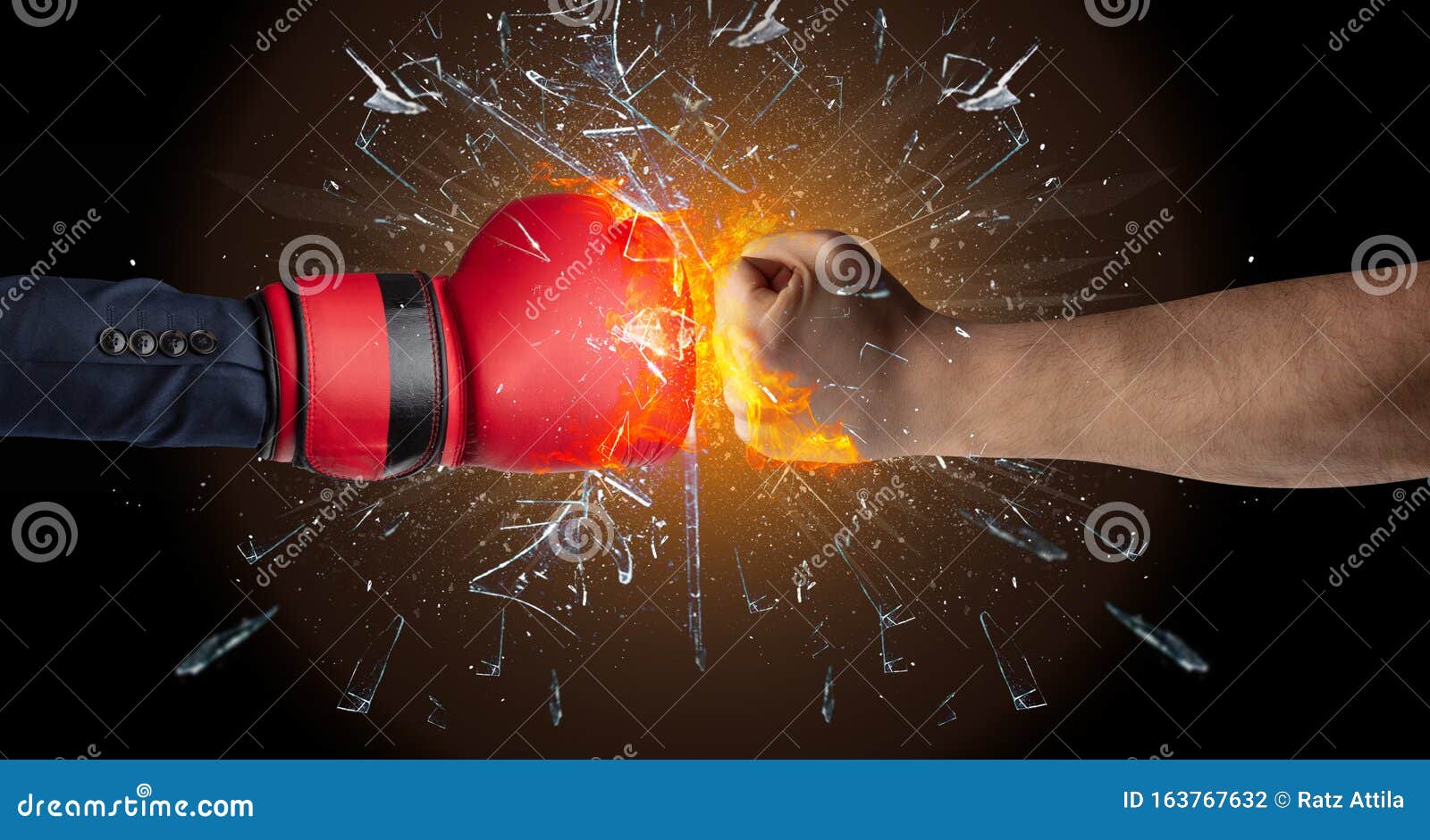 Fighting Hands Breaking Glass Stock Photo - Image of boxing, glass ...