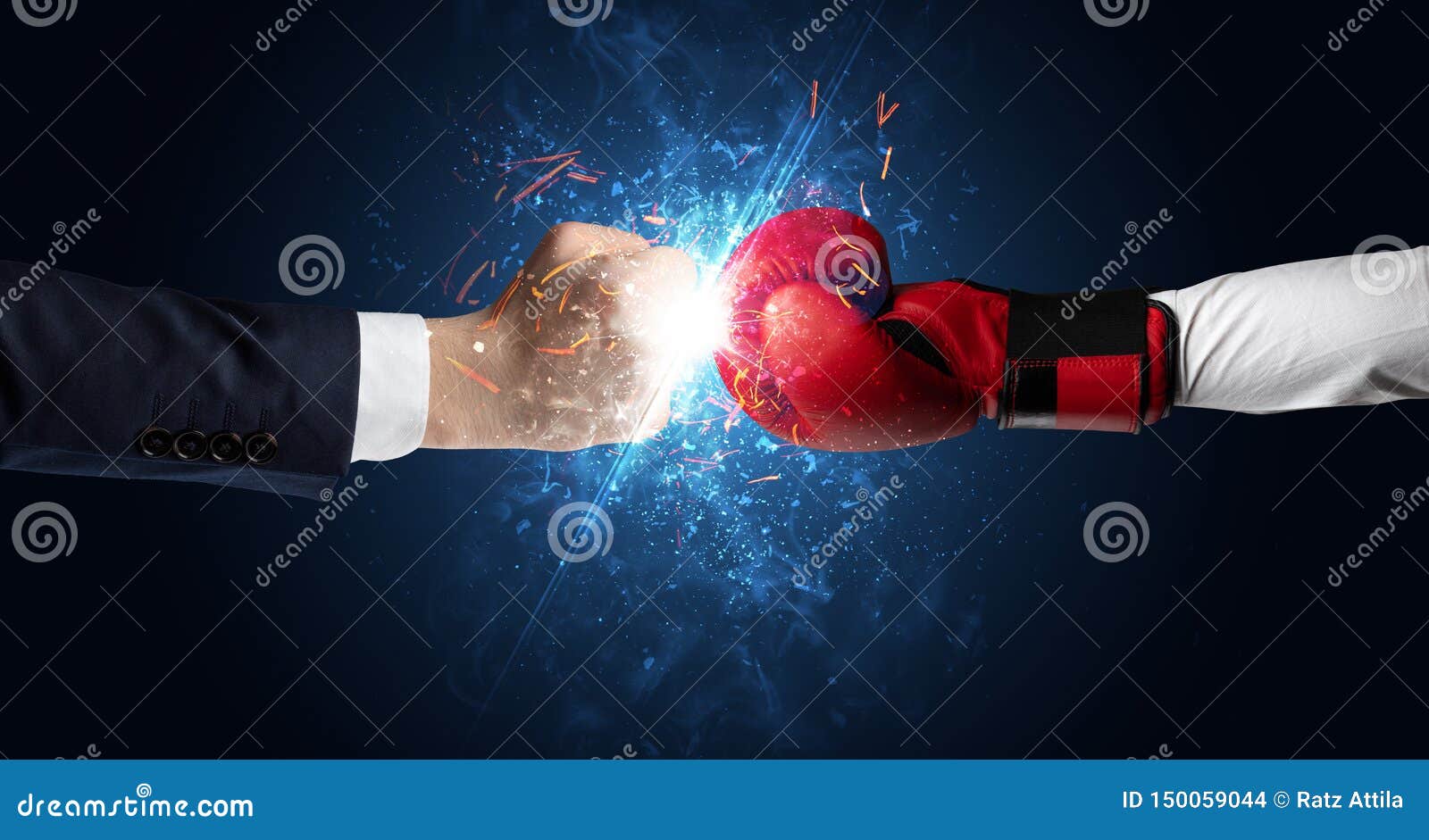 Fighting Hands with Different Elements Concept Stock Photo - Image of ...
