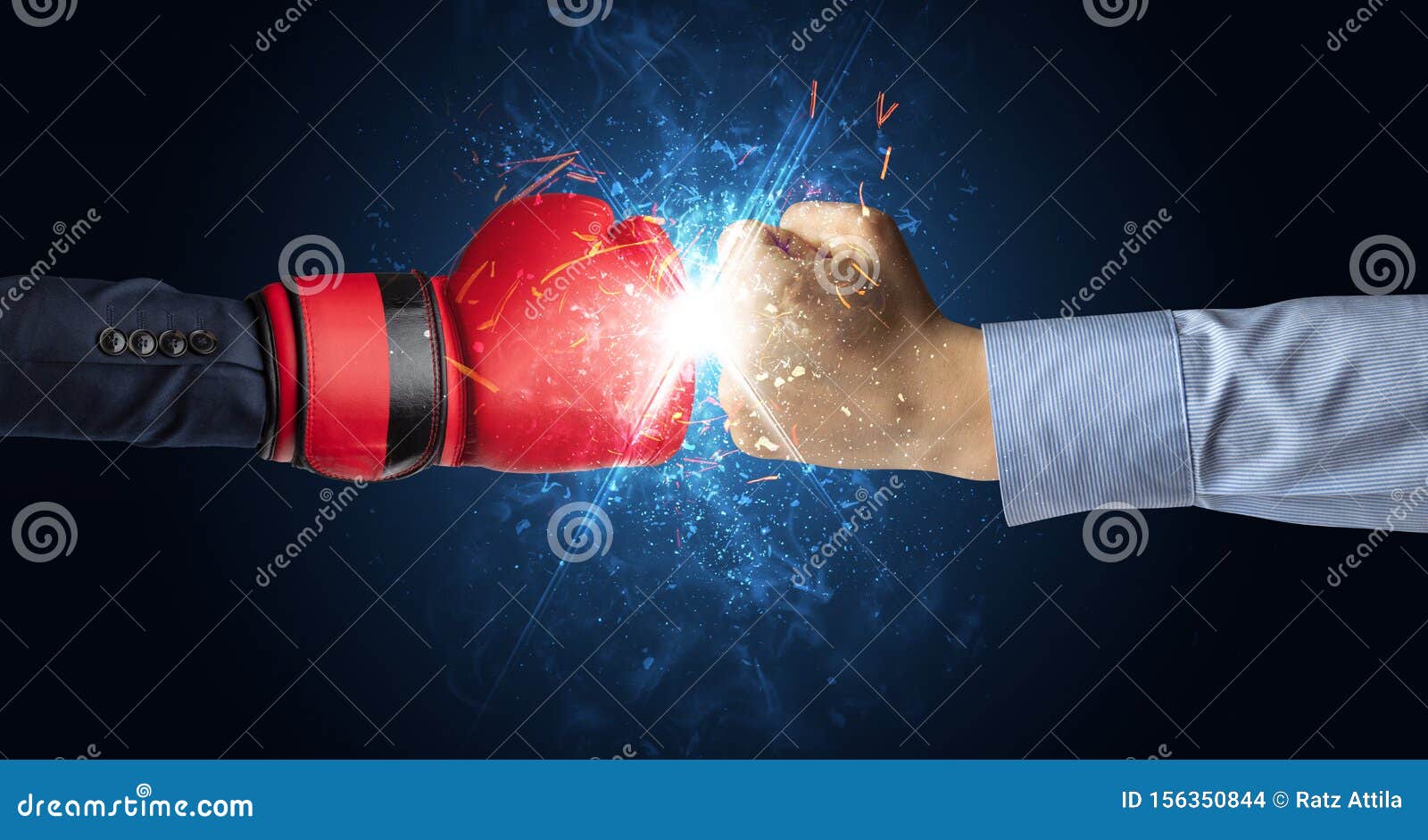 Fighting Hands with Different Elements Concept Stock Photo - Image of ...