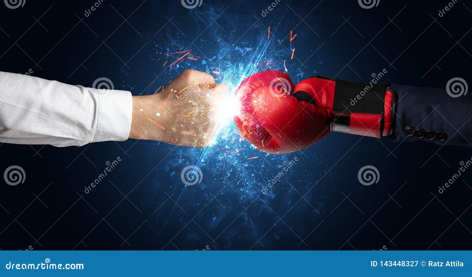 Fighting Hands with Different Elements Concept Stock Image - Image of ...