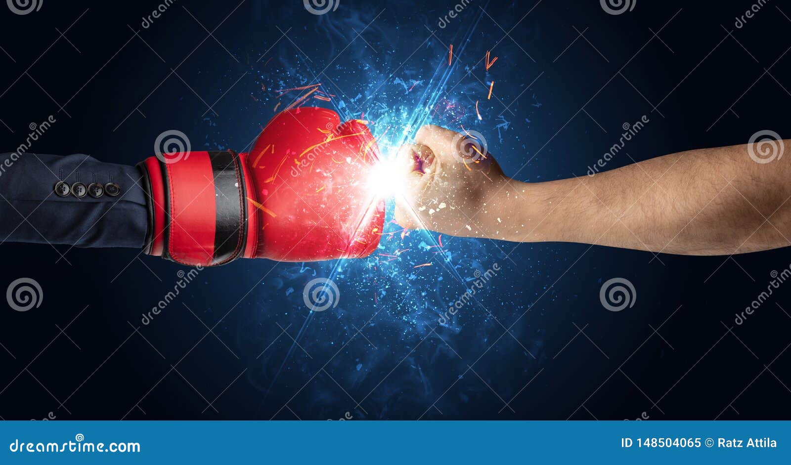 Fighting Hands with Different Elements Concept Stock Image - Image of ...