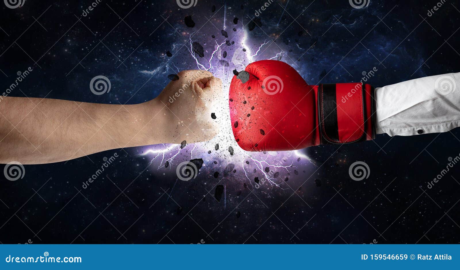 Fighting Hands with Storm Explosion Stock Image - Image of challenge ...