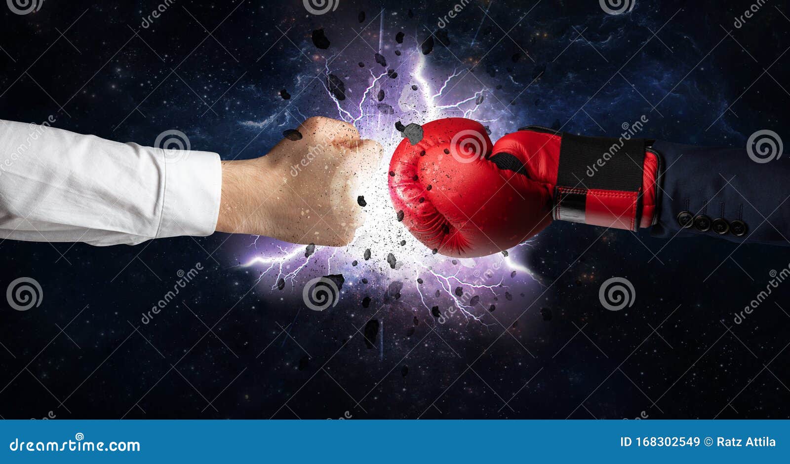 Fighting Hands with Storm Explosion Stock Image - Image of conflict ...