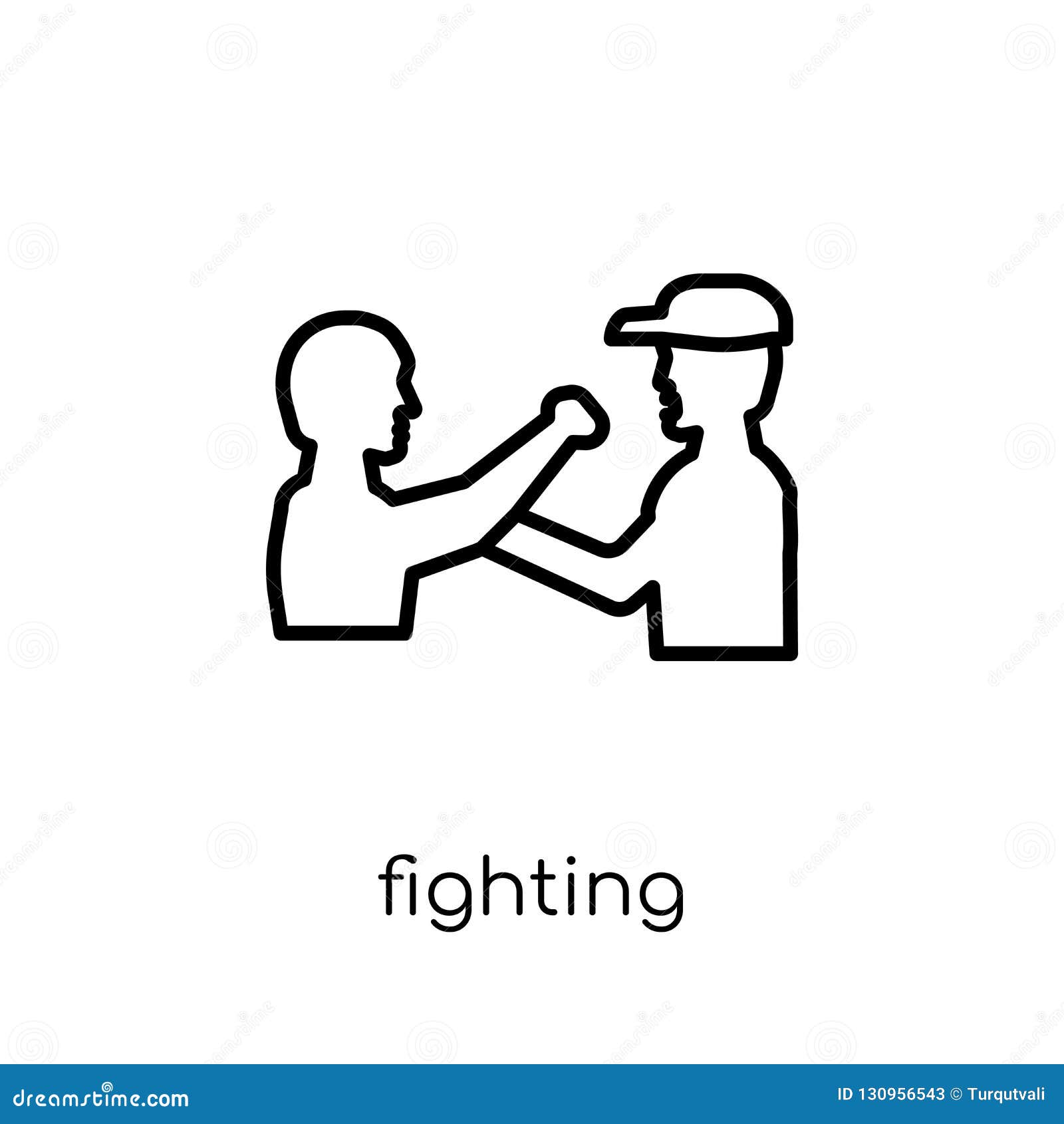 Fighting Icon. Trendy Modern Flat Linear Vector Fighting Icon on Stock ...