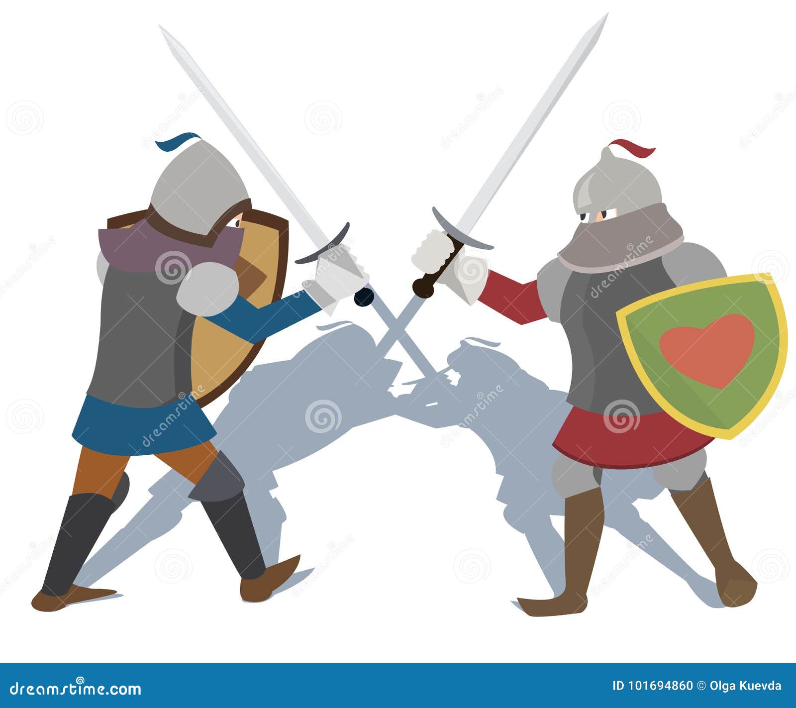 Fighting Knights Vector Cartoon | CartoonDealer.com #101694860