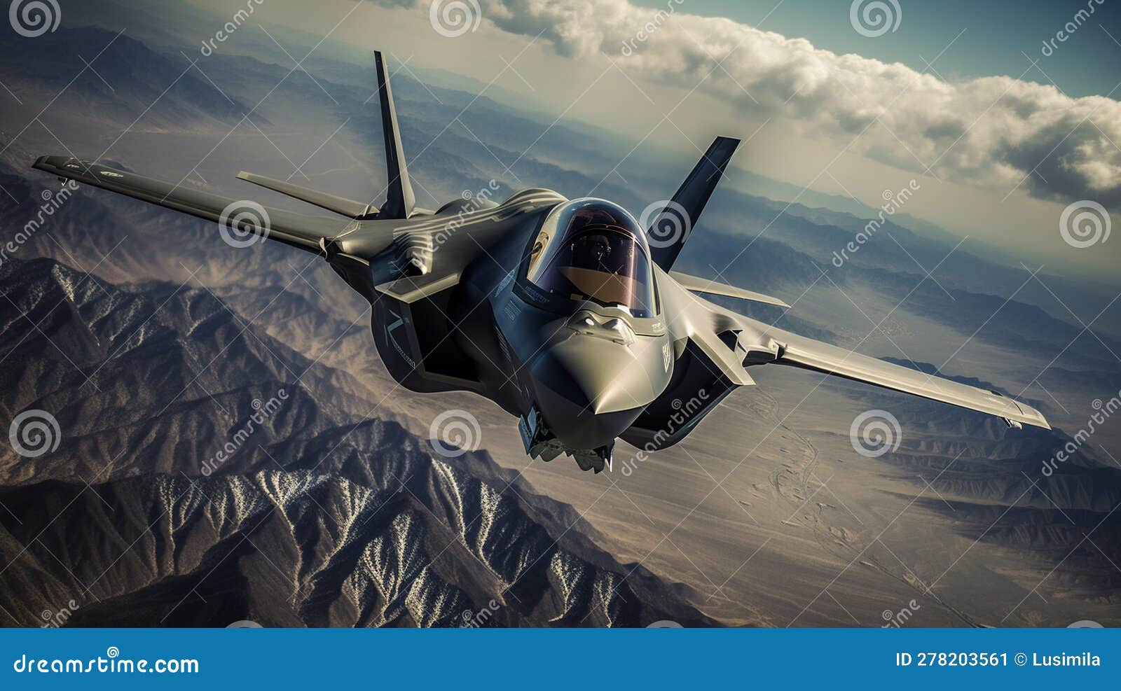 Fighting Machine F-35. Generative Ai Stock Illustration - Illustration ...