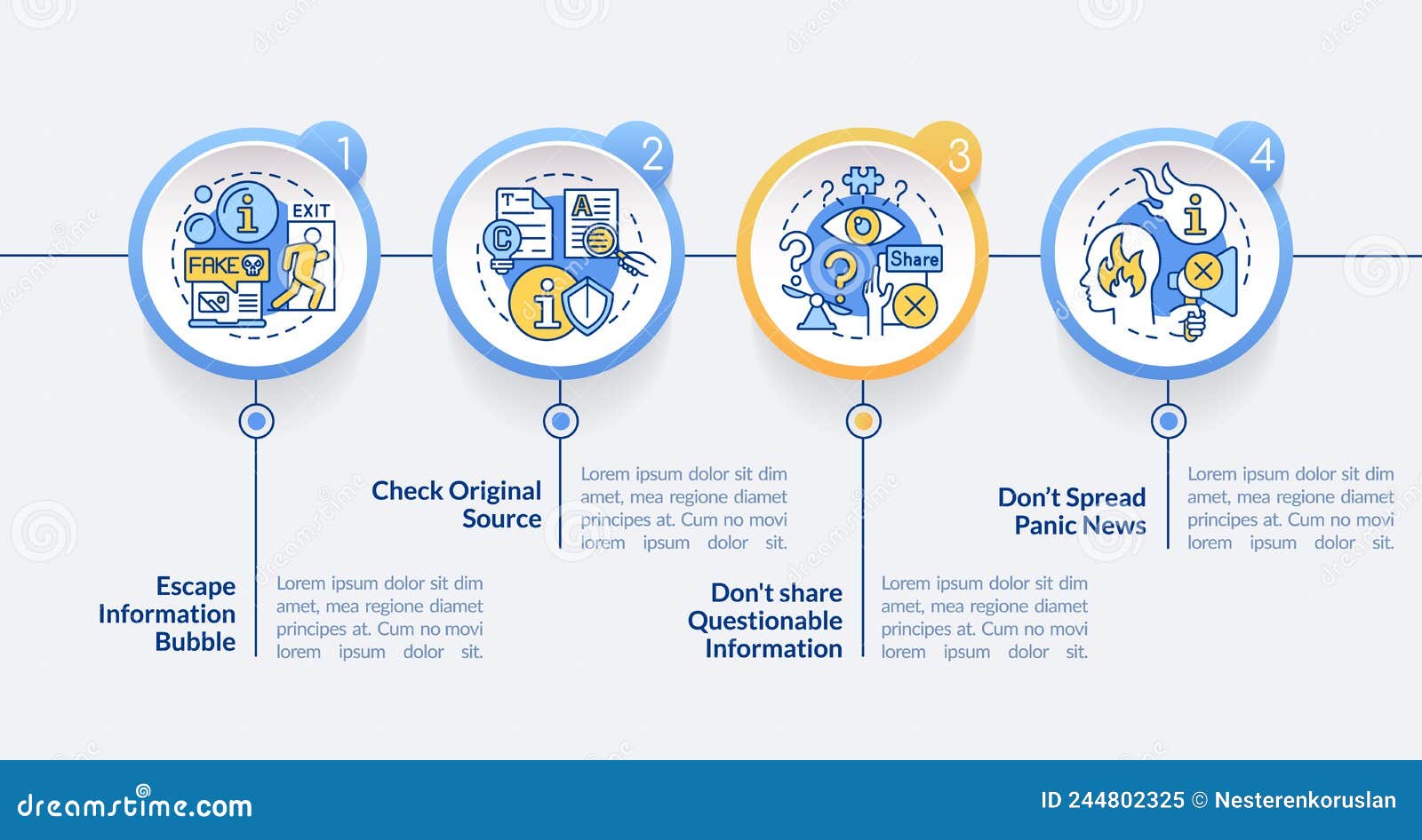 Fighting Misinformation Circle Infographic Template Stock Vector ...