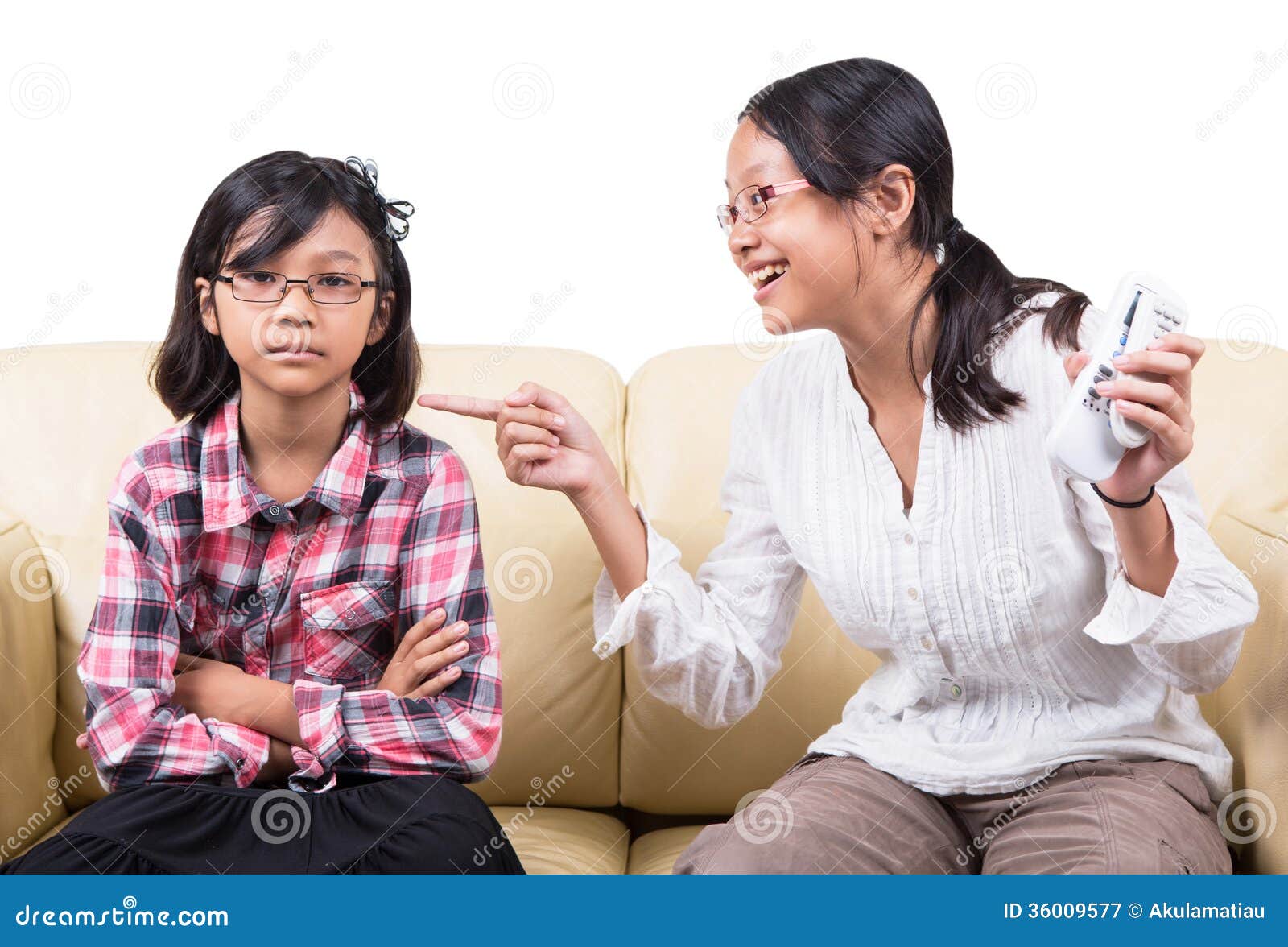 Fighting Over Remote Control II Stock Image - Image of emotion, family ...