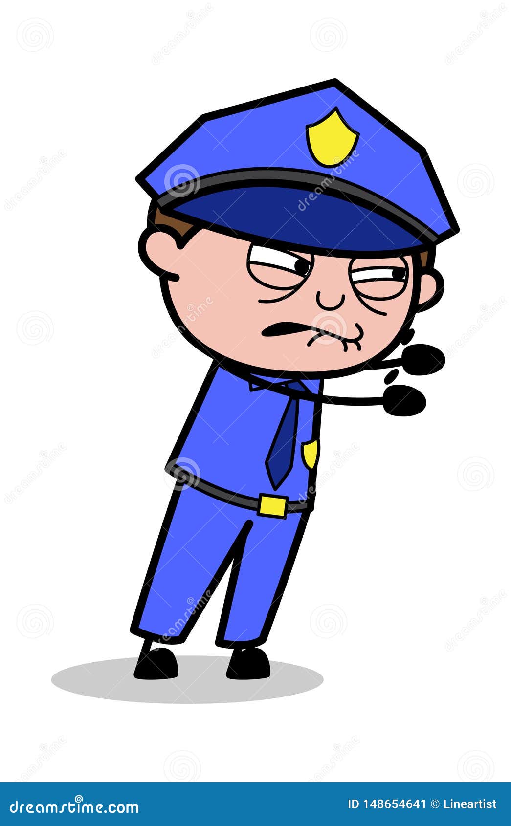 Fighting - Retro Cop Policeman Vector Illustration Stock Illustration ...