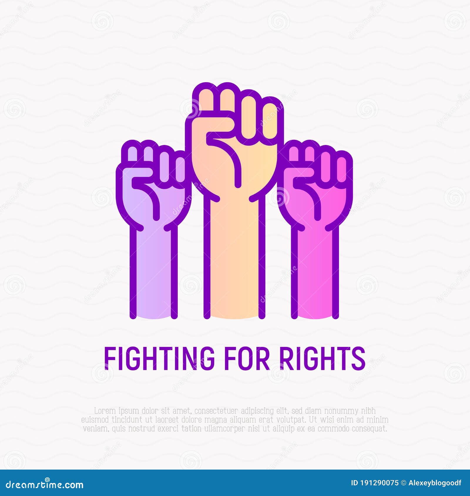Fighting For Rights - Freedom Icon, Vector Illustration, Black Sign On ...