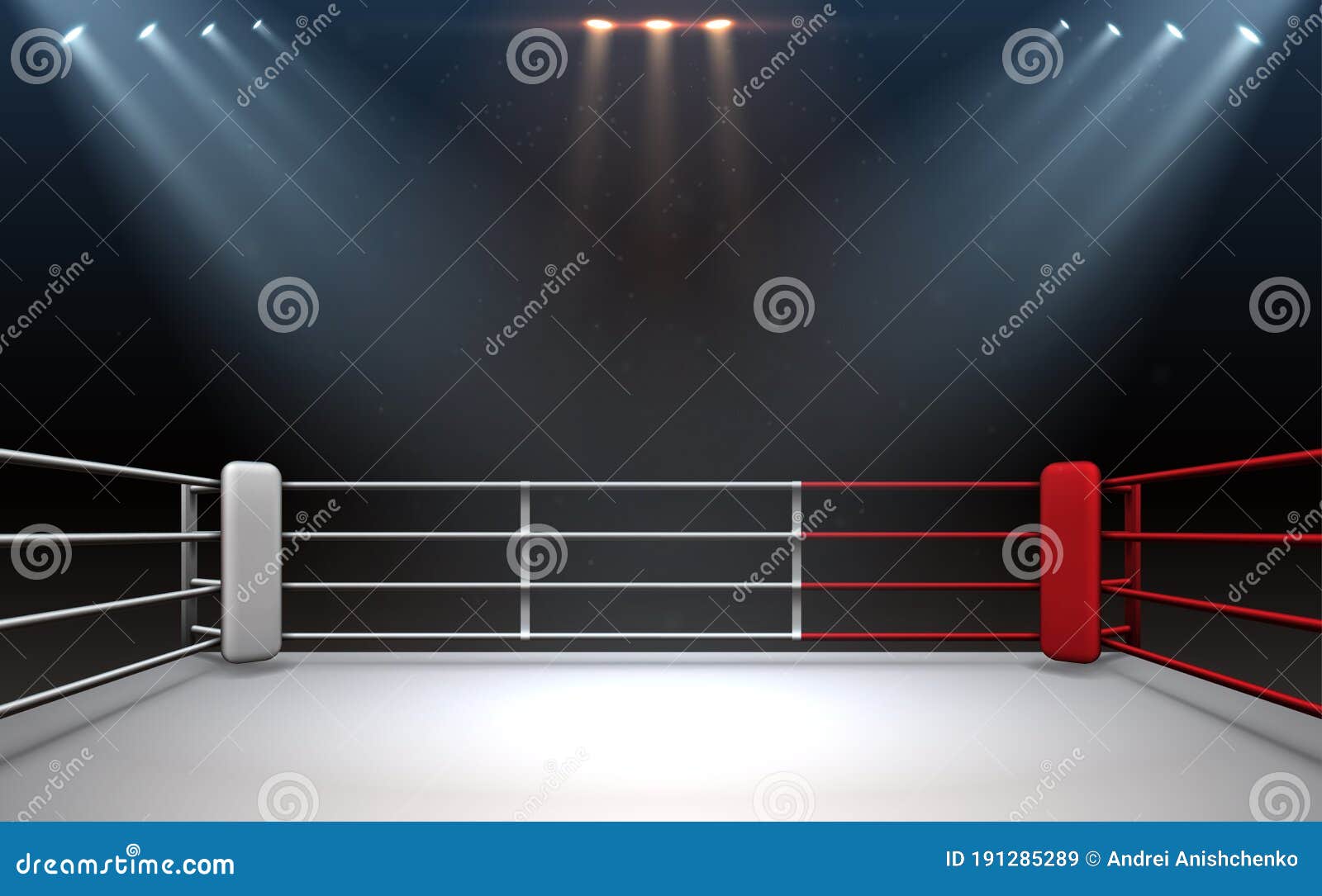 Fighting Ring With Light Effect Cartoon Vector | CartoonDealer.com ...