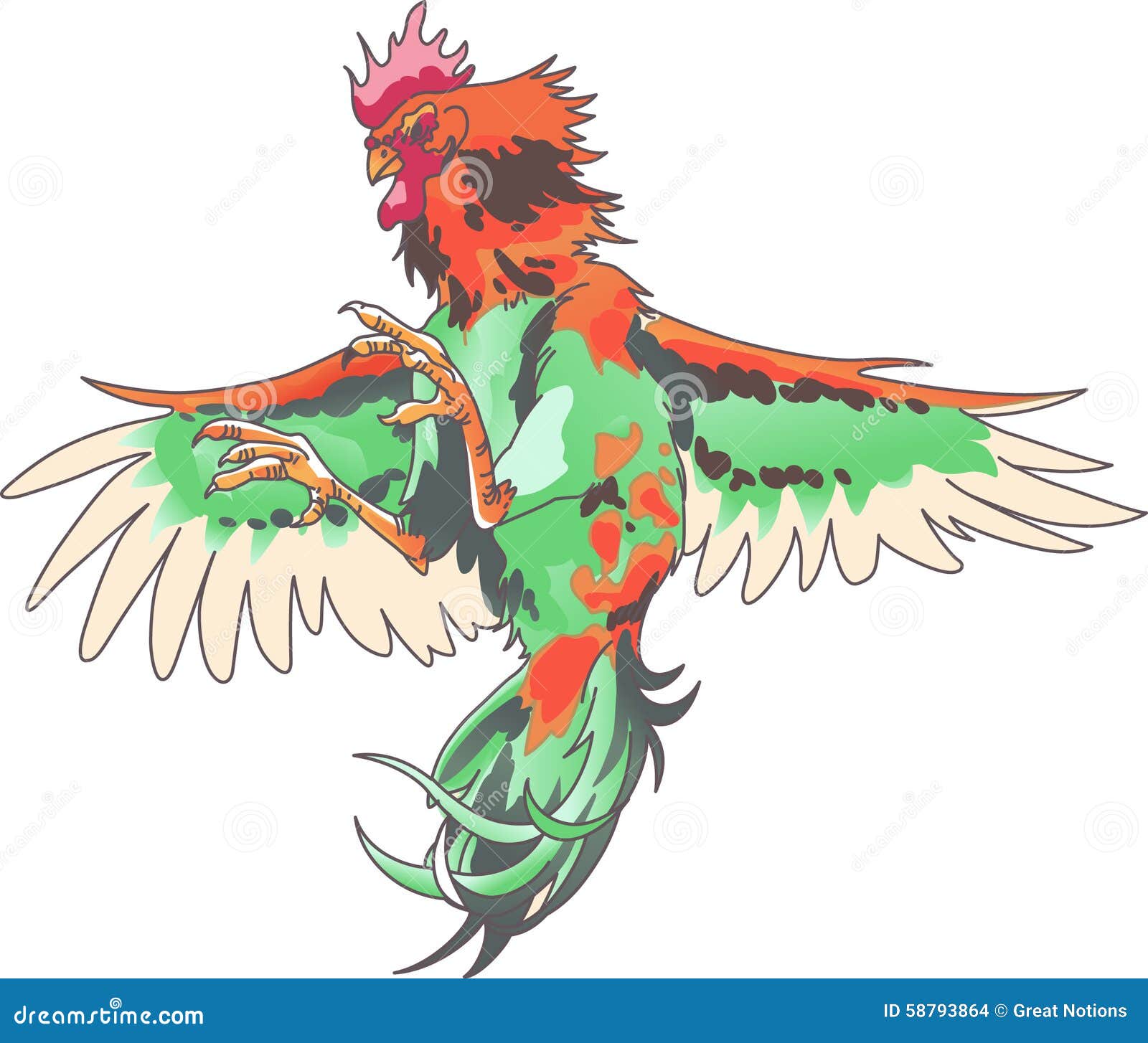 FIGHTING ROOSTER stock photo. Image of male, chicken - 58793864