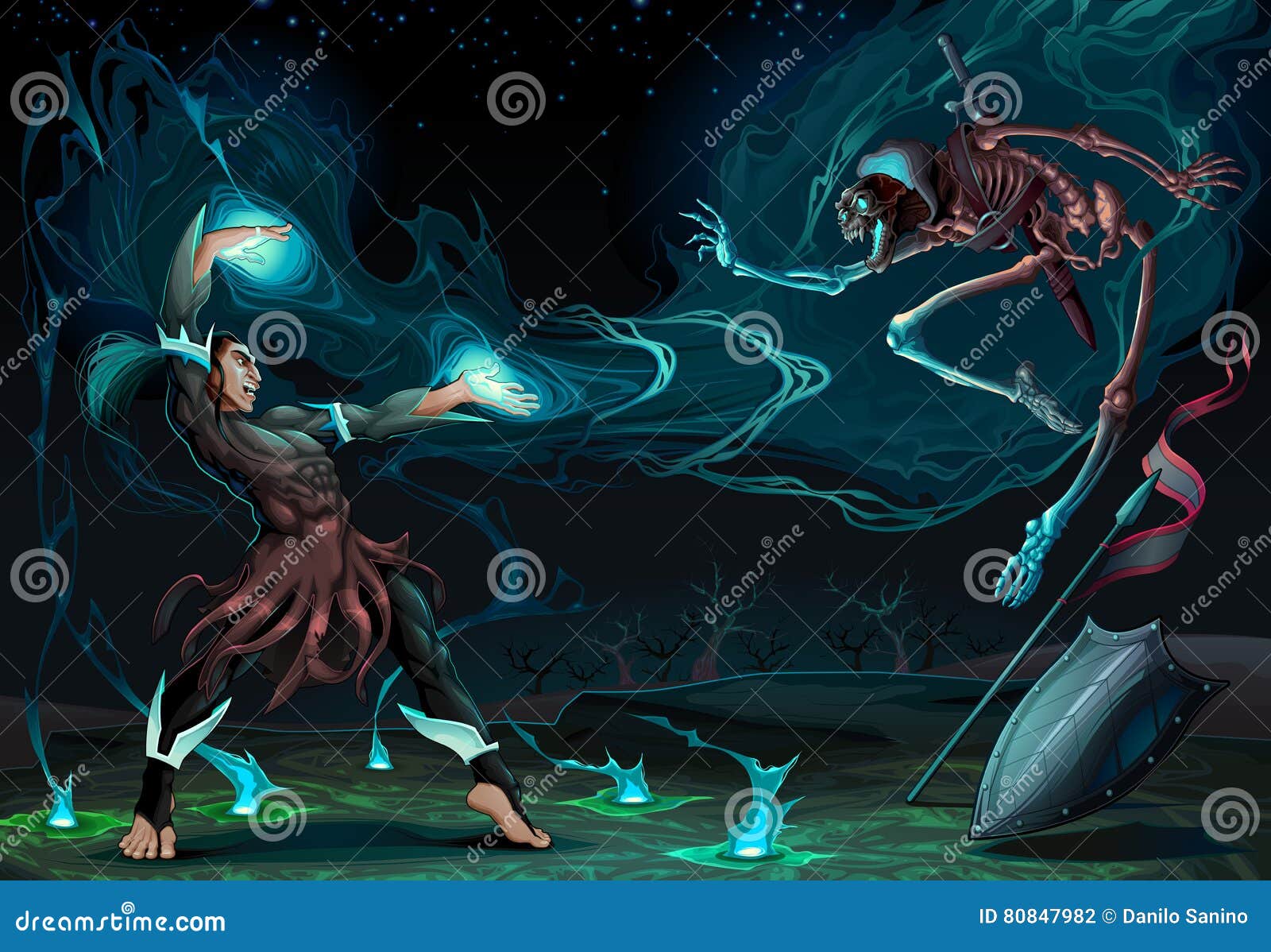 Fighting Skeleton (3D Xray Blue Transparent) Stock Photography ...