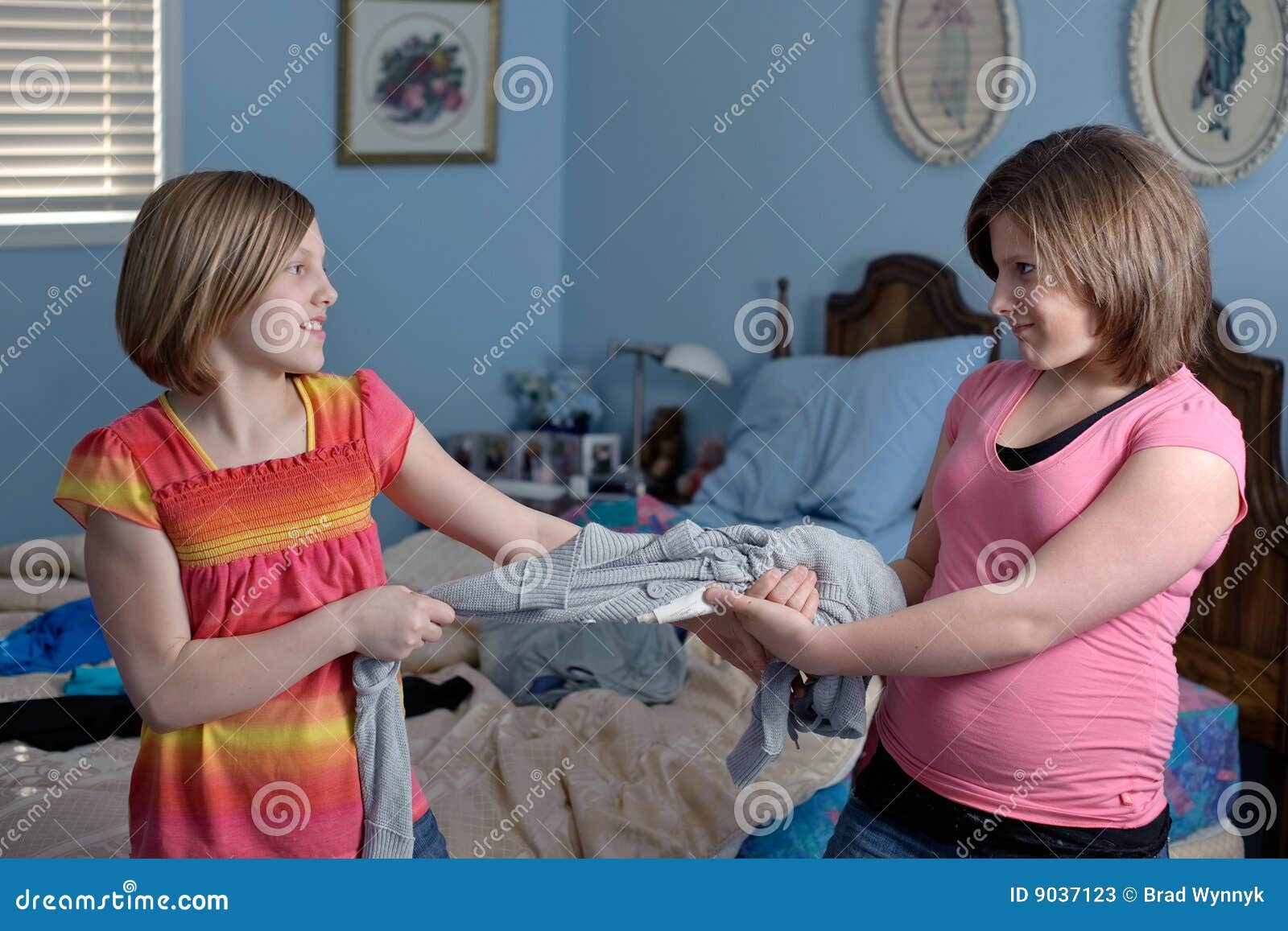 Fighting sisters stock image. Image of portrait, female - 9037123