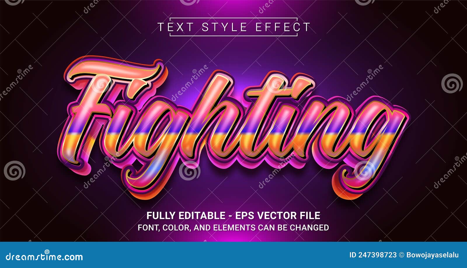 Fighting Text Style Effect. Editable Graphic Text Template Stock Vector ...