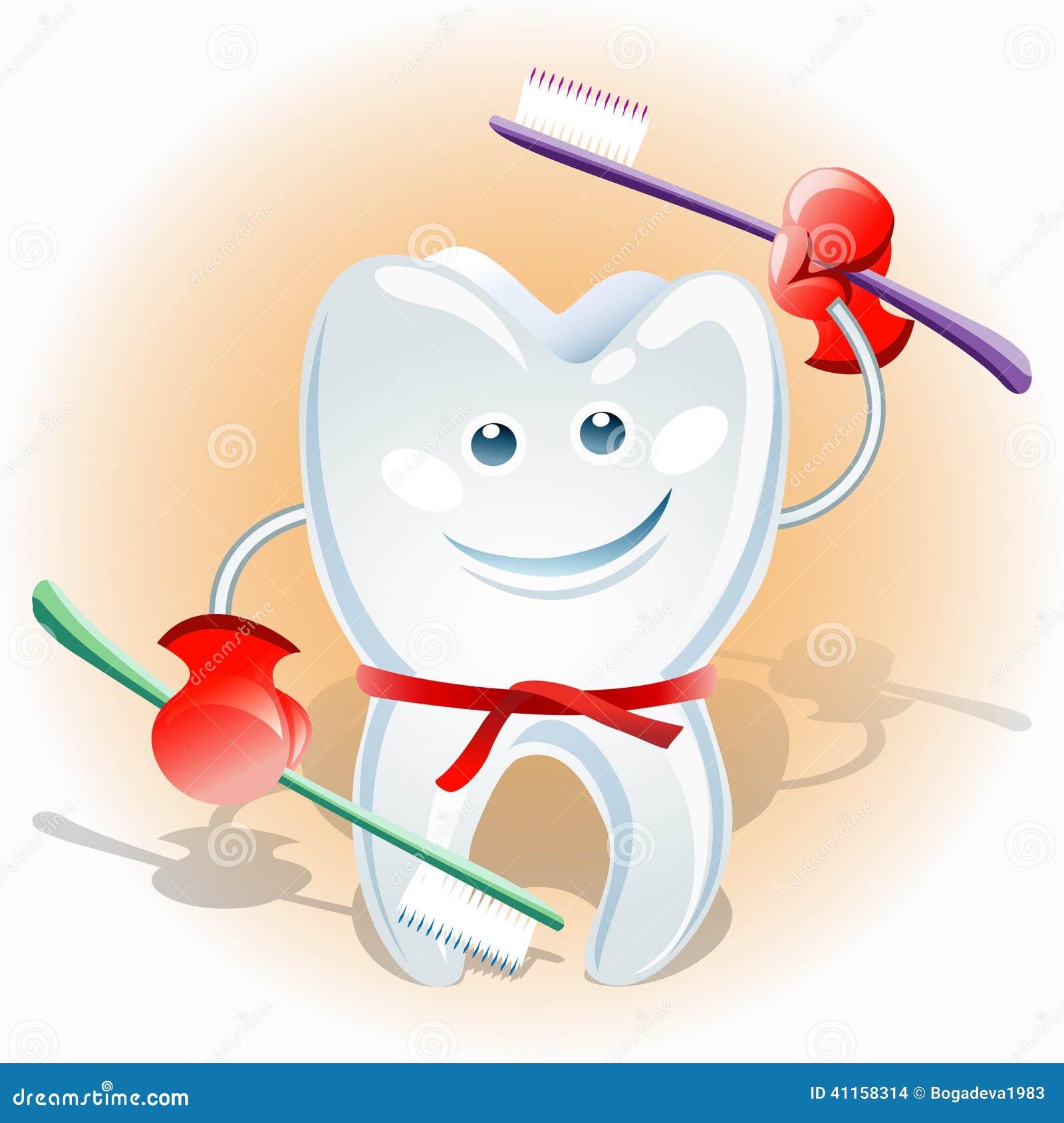Fighting Tooth With Caries. Healthy Teeth Concept. Disease Battle ...