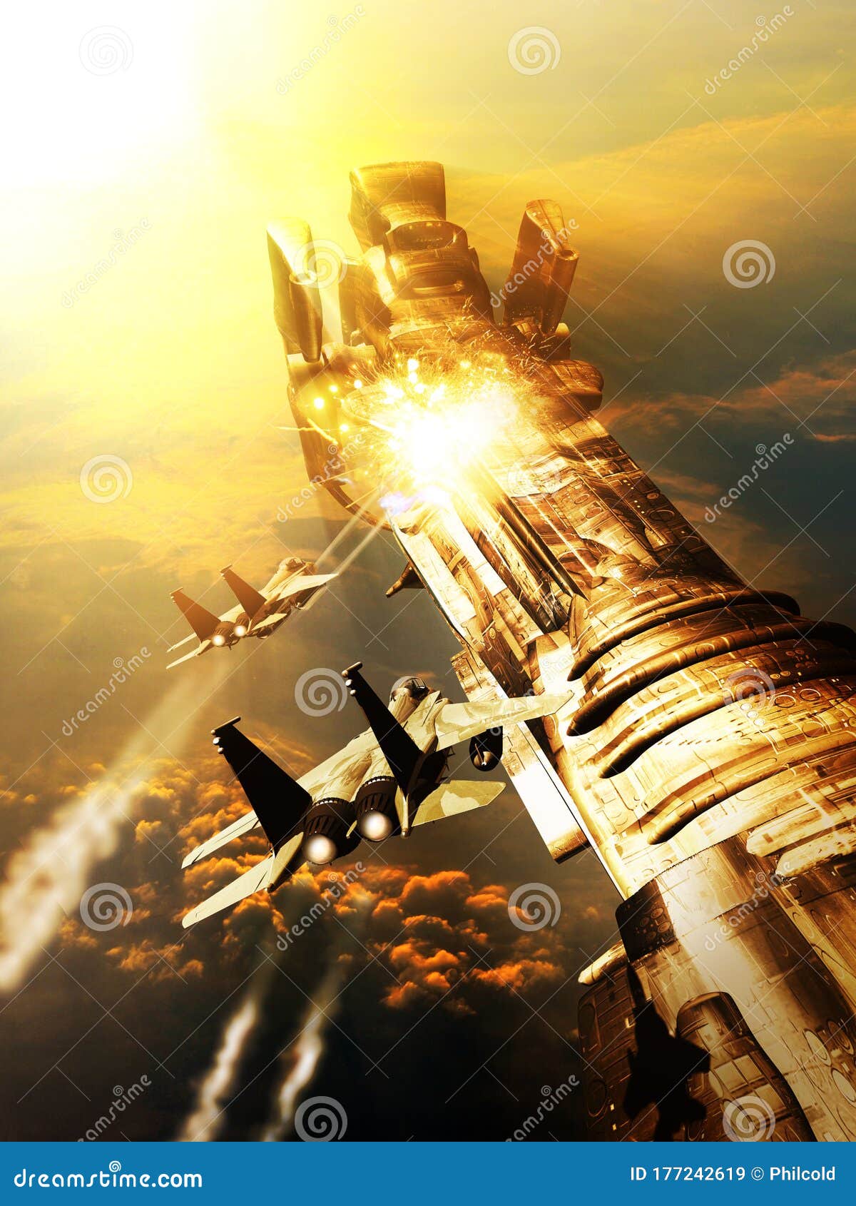 Fighting the unknown stock illustration. Illustration of action - 177242619