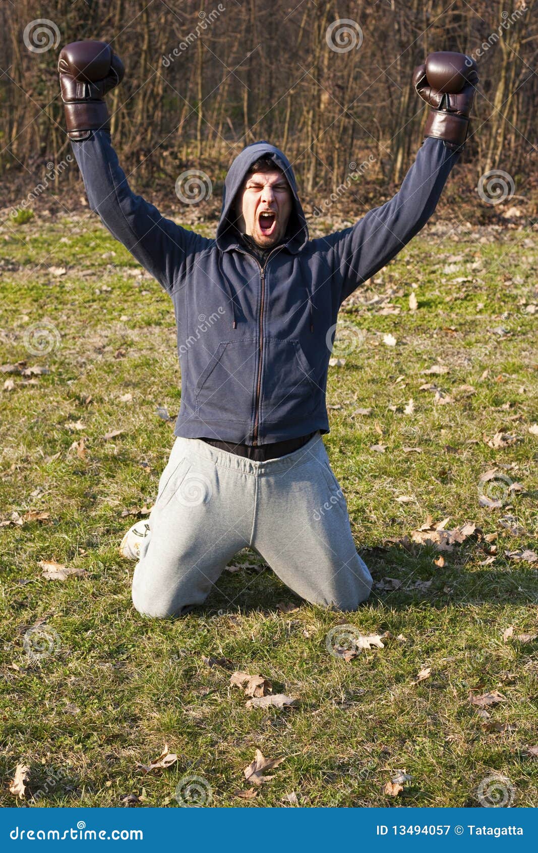 Fighting Victory stock image. Image of athletic, outside - 13494057