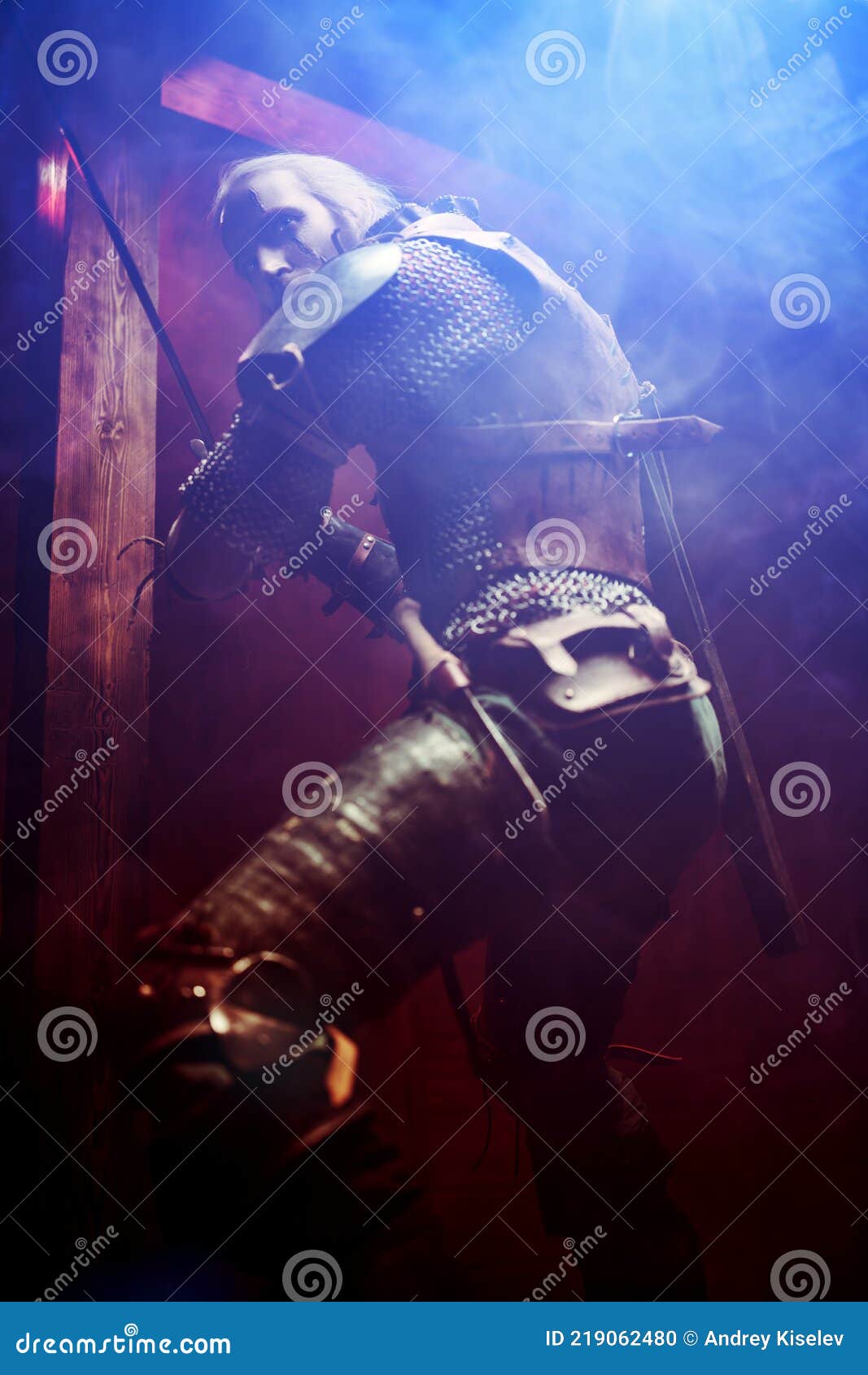 Fighting witcher man stock photo. Image of medieval - 219062480